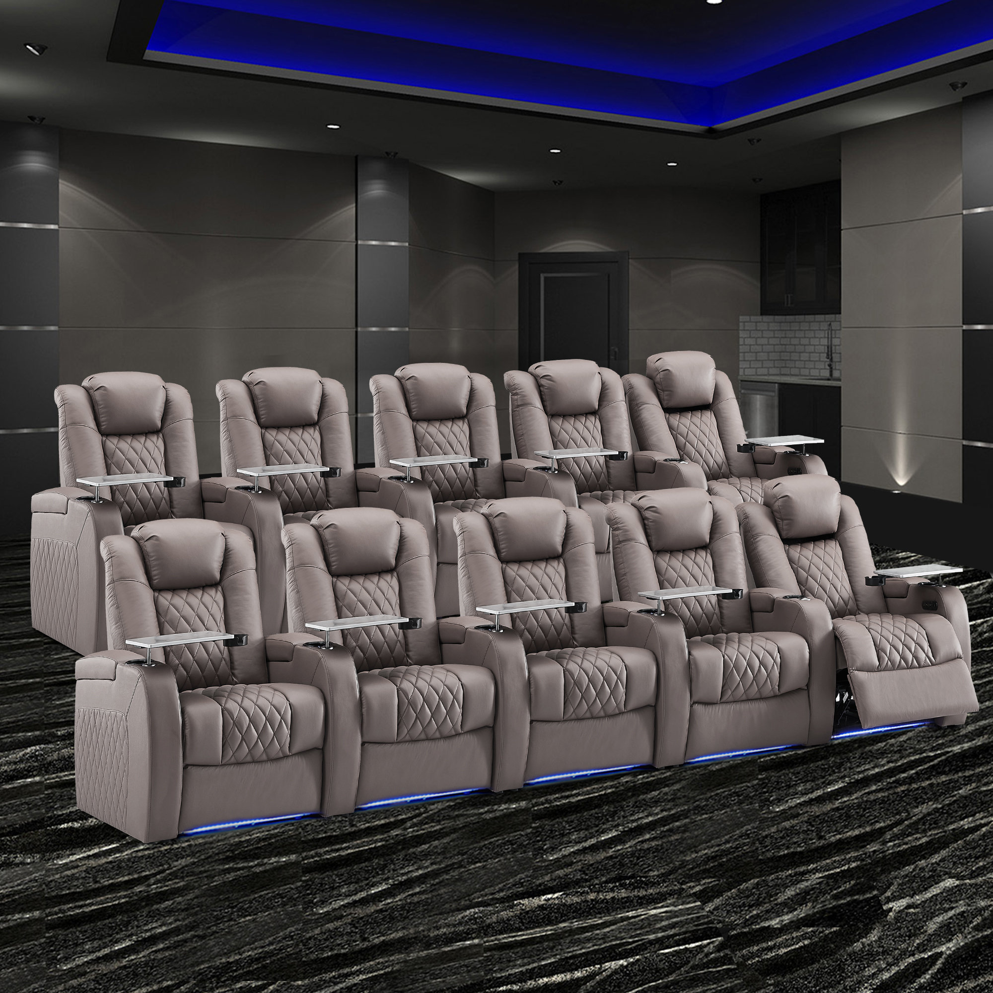 Weilianda Home Theater Seating Movie Theater Seating Recliner Sofa Sets ...