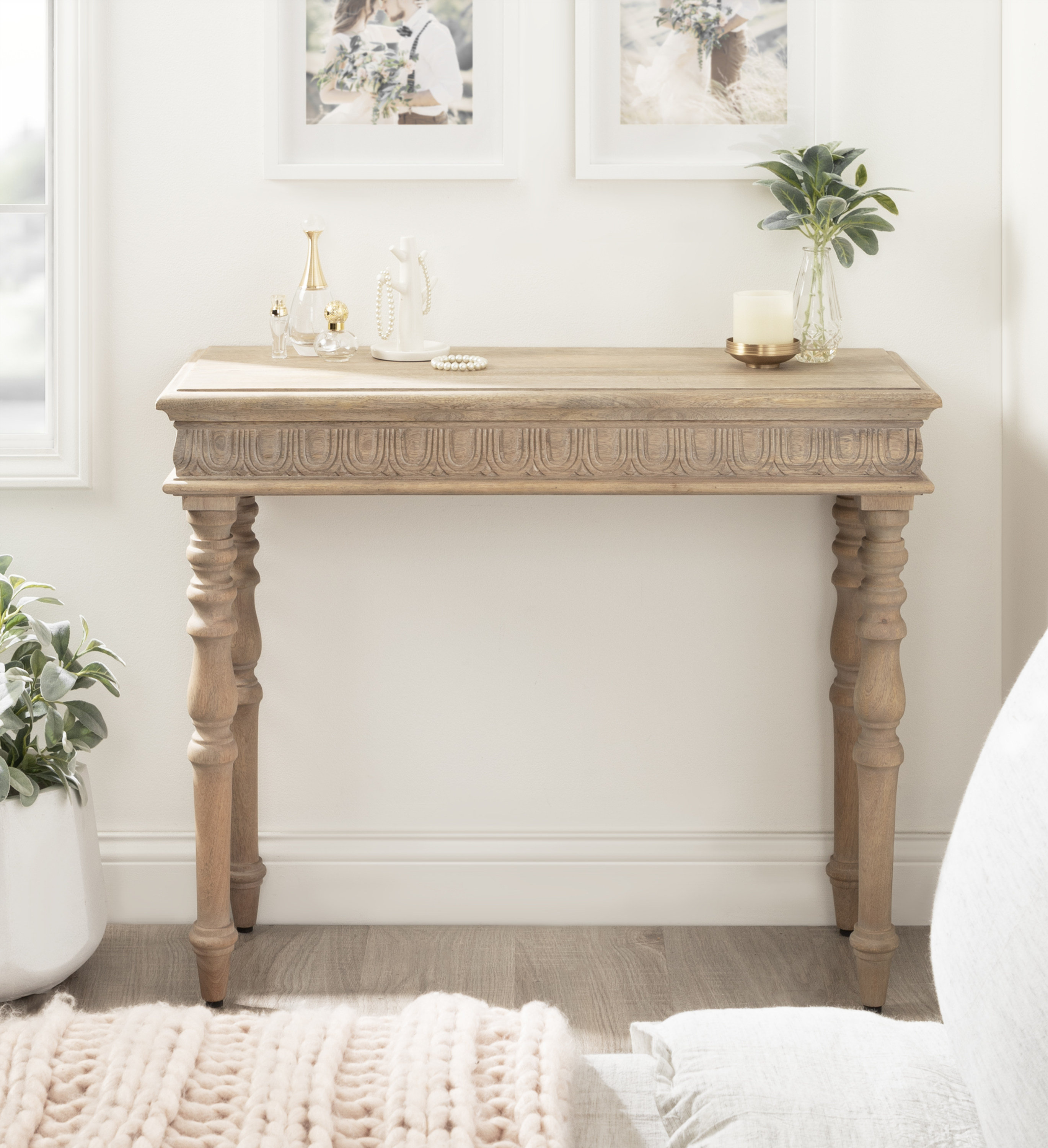 Alcott Hill® Charyn 36" Solid Wood Console Table & Reviews | Wayfair