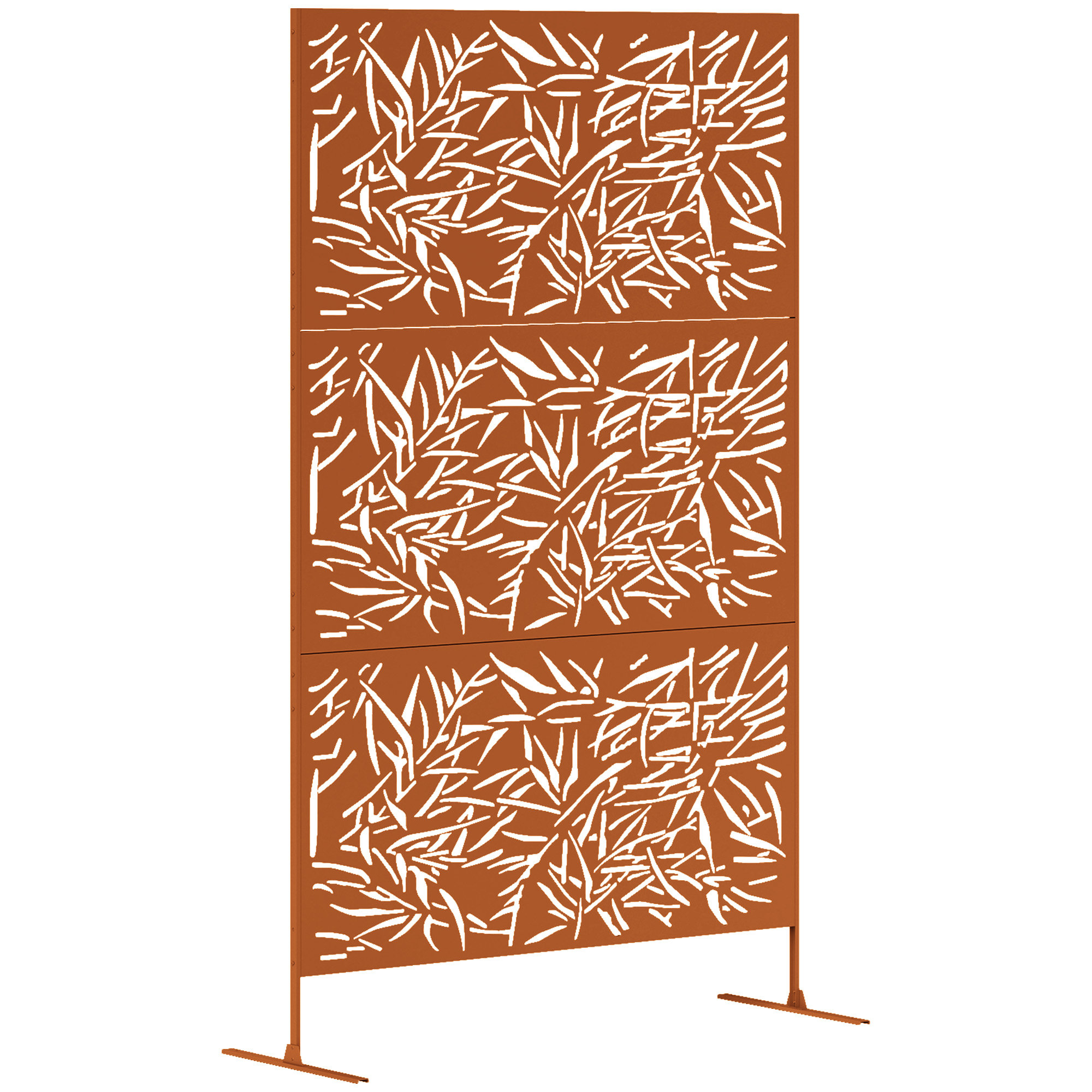 Outsunny Metal Outdoor Privacy Screen, 78" H x 48" W Decorative Privacy ...