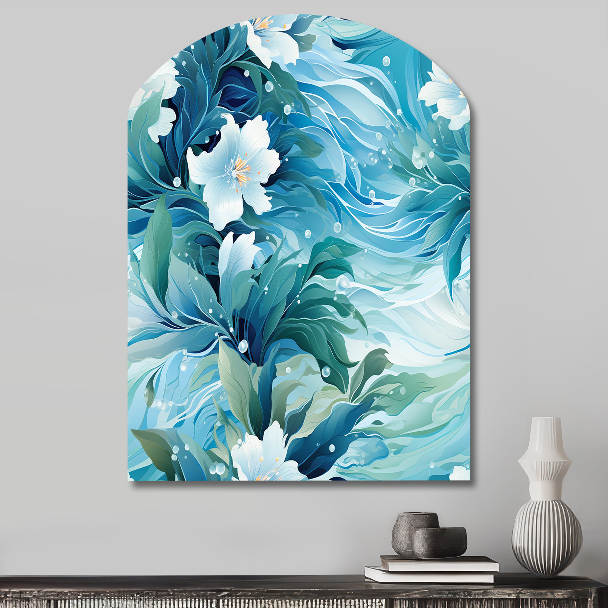 Design Art Oceanic Mirage Tropical Pattern - Asymmetrical tropical ...