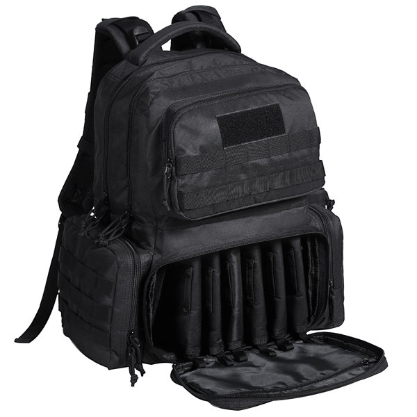 VEVOR Tactical Pistol Backpack with 6 Pistol Cases, Gun Range Backpack ...