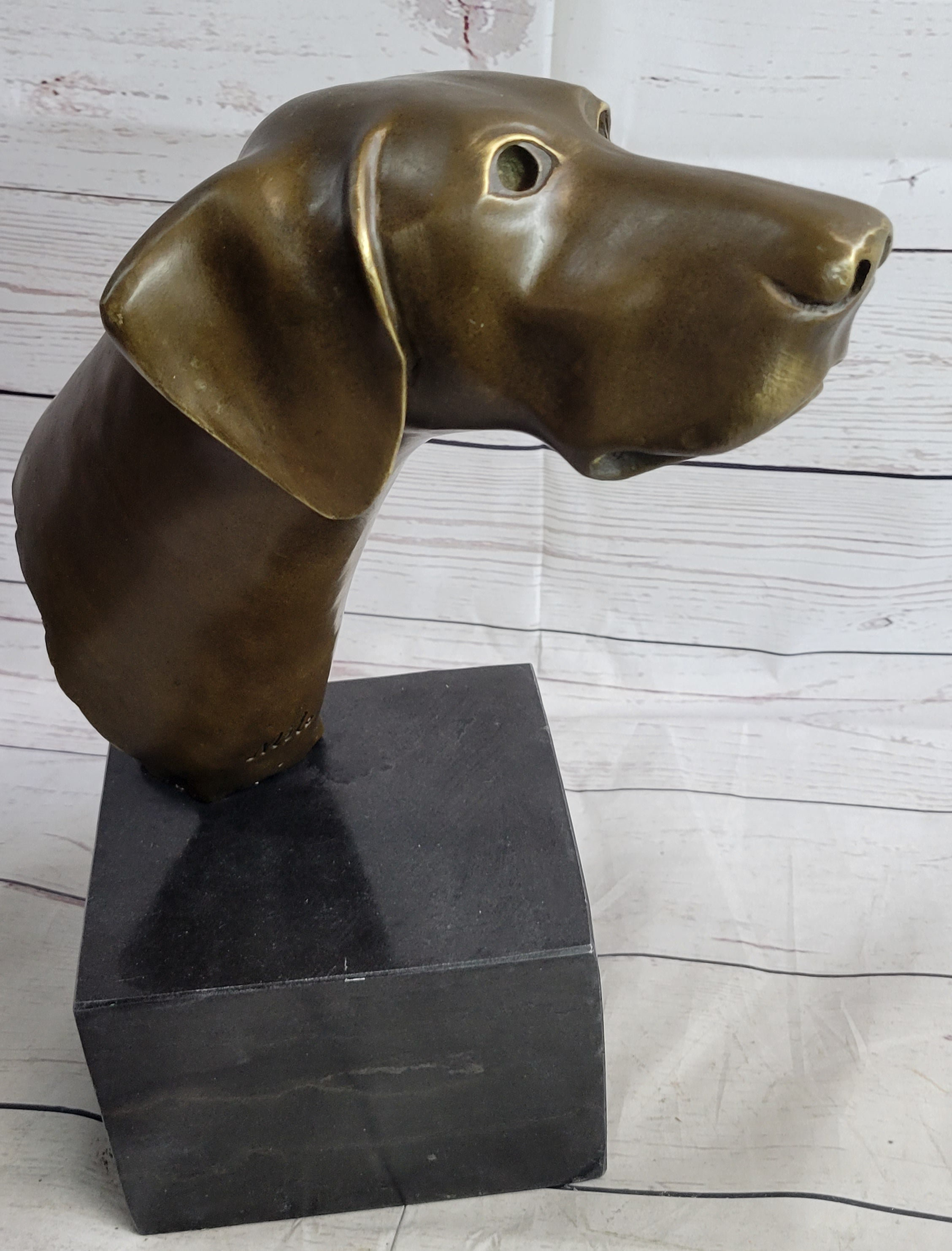 Winston Porter Weimaraner Vizsla Dog Bronze Bust Sculpture Statue Home ...