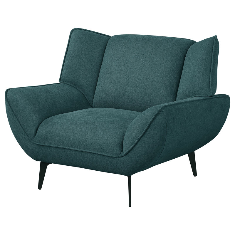 Ivy Bronx Acton Teal Blue Upholstered Flared Arm Chair | Wayfair