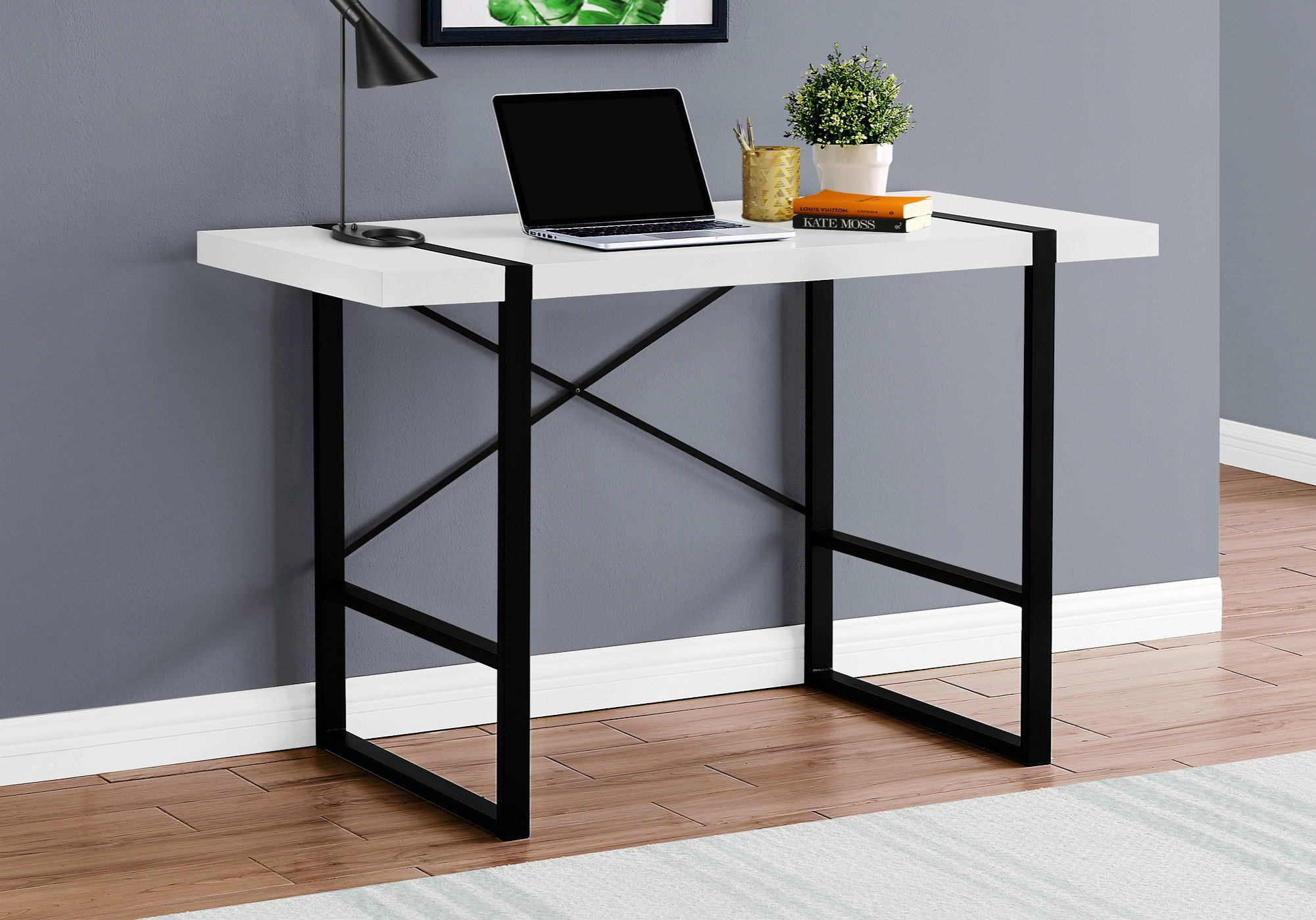 17 Stories Computer Desk, Home Office Desk, Metal Frame Desk With ...