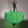 Fleur De Lis Living Spiro Tiffany Pendant Lights Green Leaves Stained ...