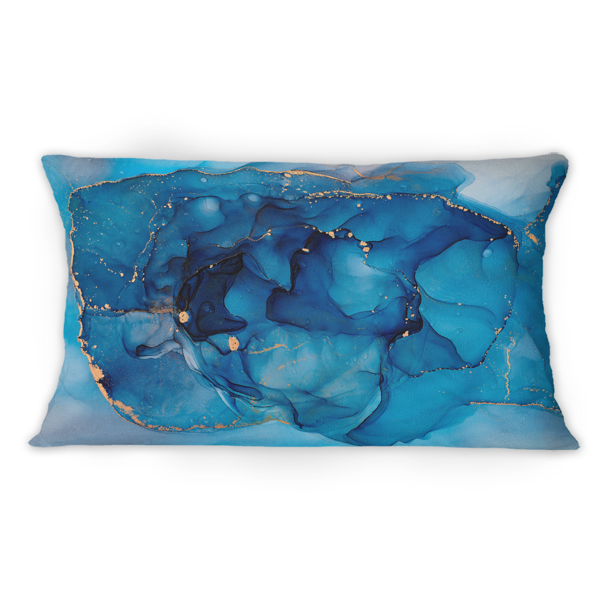 Design Art Blue Luxury Abstract Fluid Art VIII - Modern Printed Throw ...