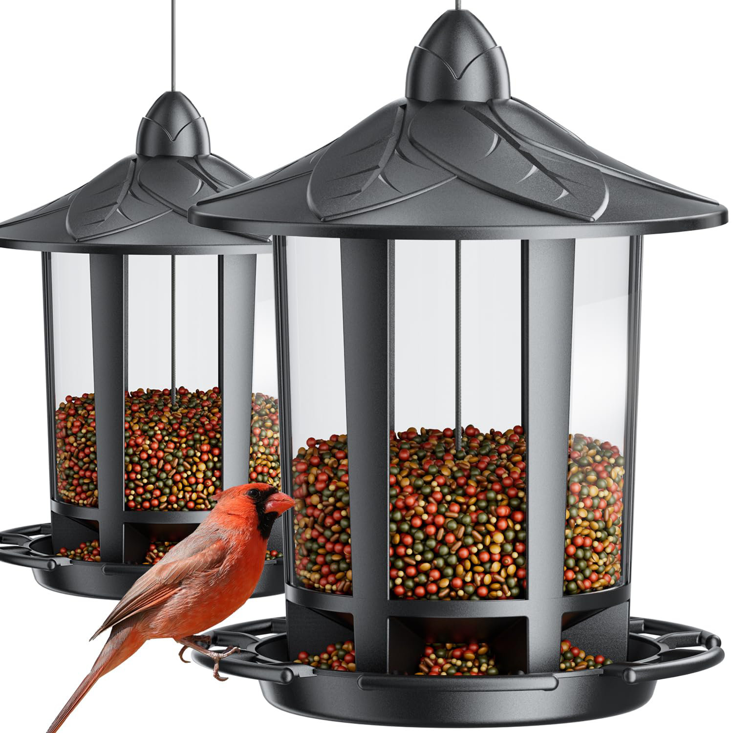 Arlmont & Co. 2 Pack Bird Feeders For Outdoor Hanging, Classic Castle ...