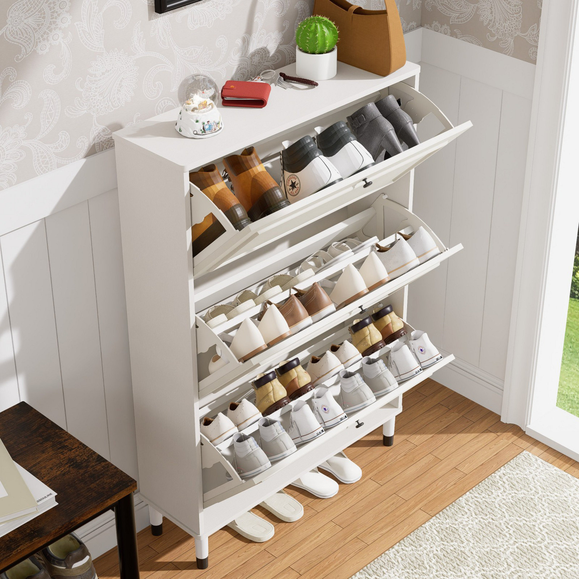 Lark Manor™ Shoes Storage Cabinet For Entryway,Narrow Shoe Rack Cabinet ...