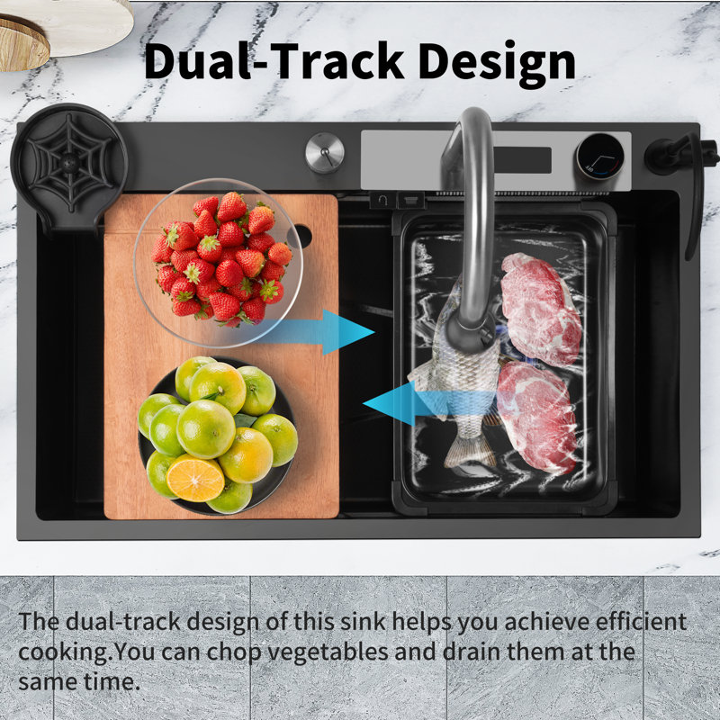 TTG PACE 31.5'' L Single Bowl Metal Kitchen Sink & Reviews | Wayfair