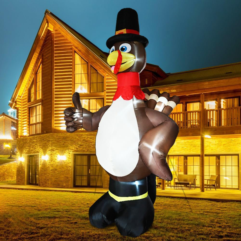 The Holiday Aisle® 12FT Thanksgiving Inflatable Turkey, Thanksgiving ...