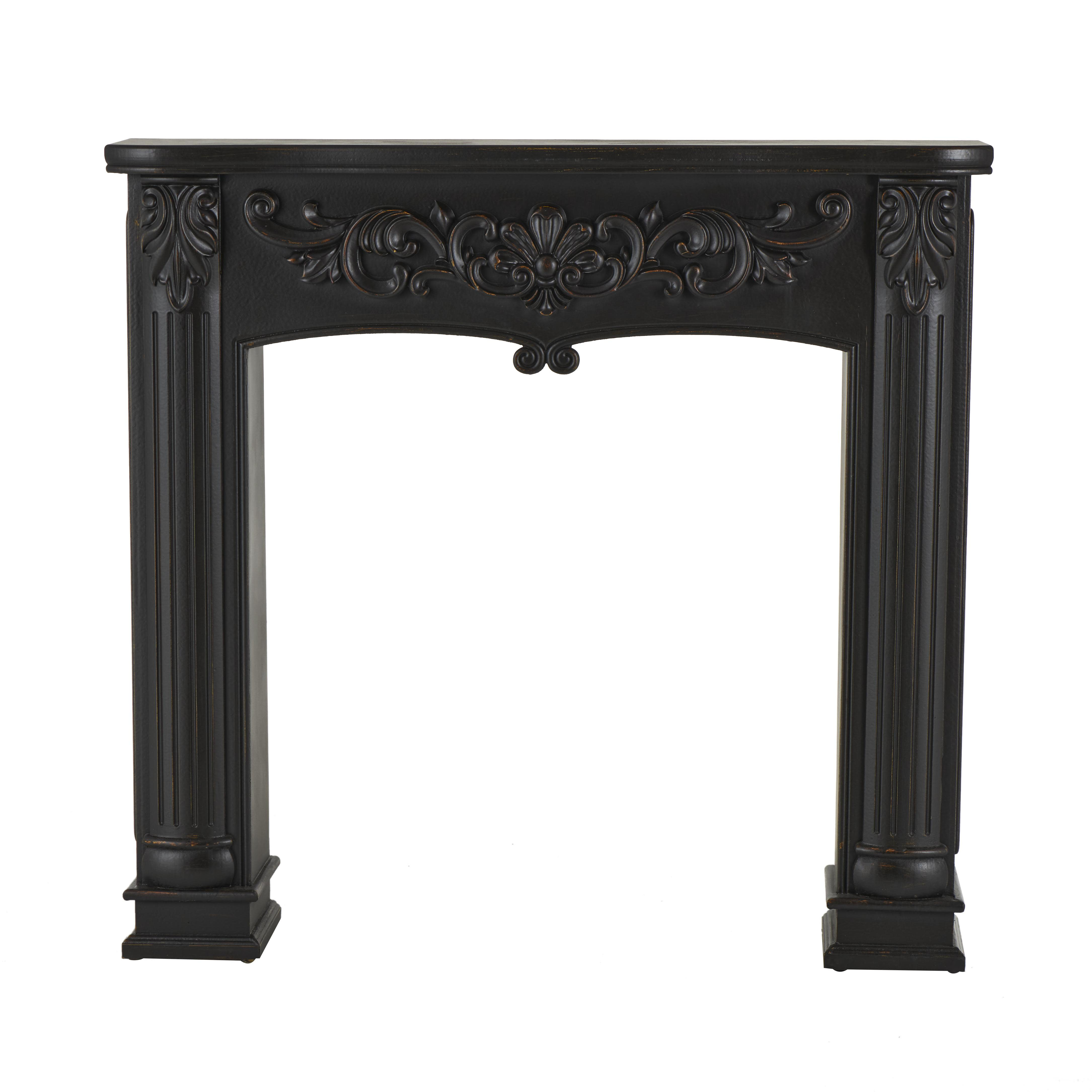 Alcott Hill Cole And Grey Wooden Freestanding Scroll Fireplace Mantle ...