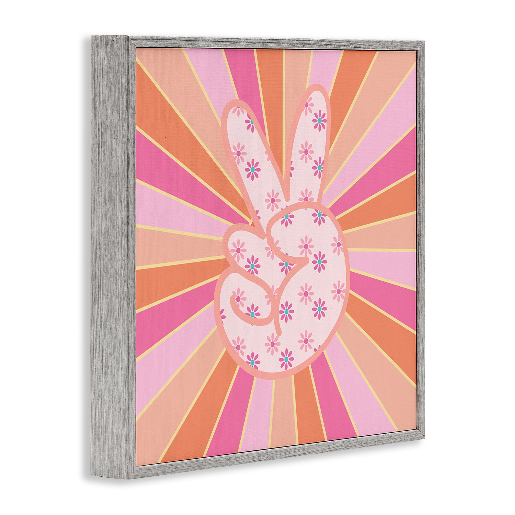 George Oliver Beaming Peace Sign Hand Framed Giclee, design by Jesse ...