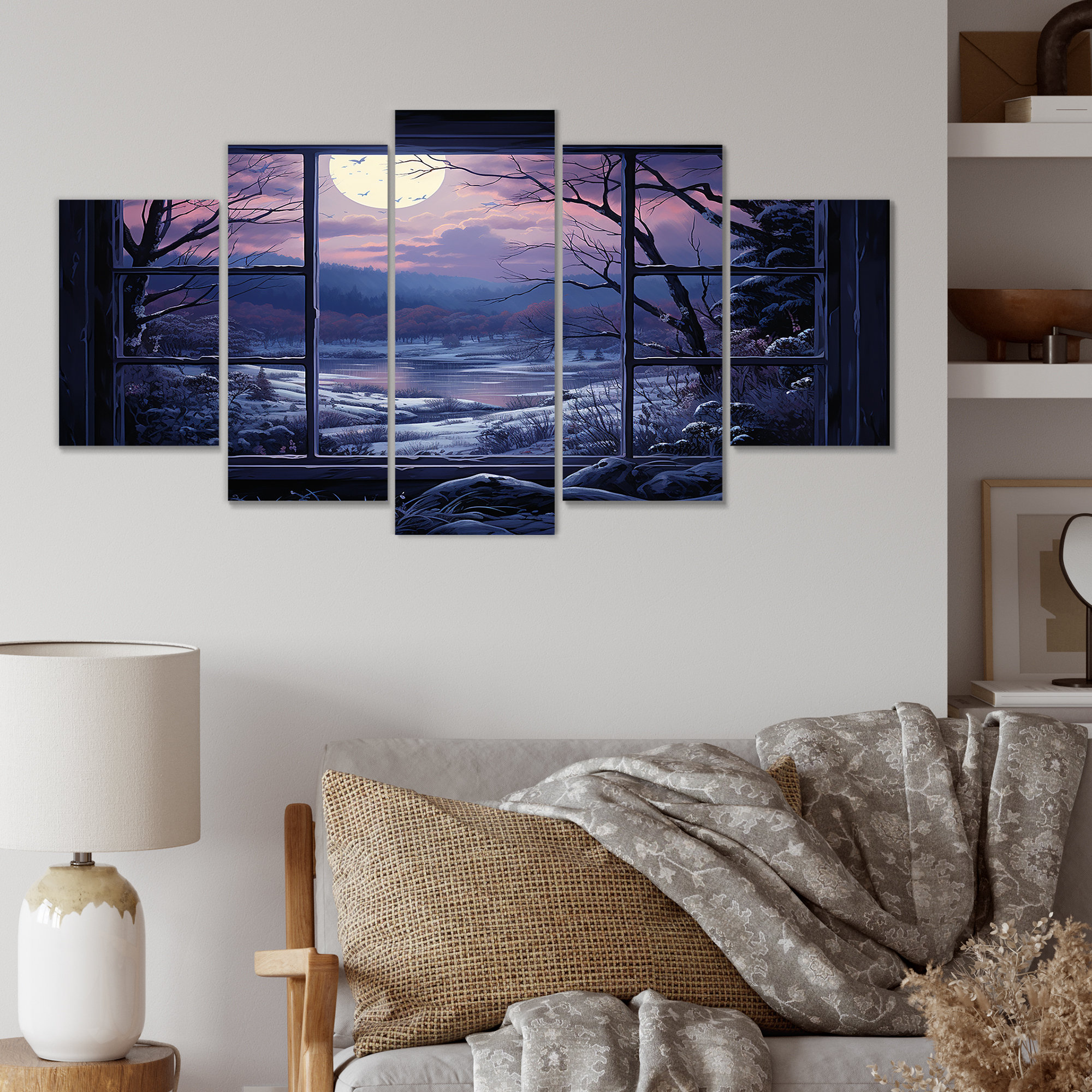 Lark Manor™ Purple River Winter Windows III - Winter Landscape ...