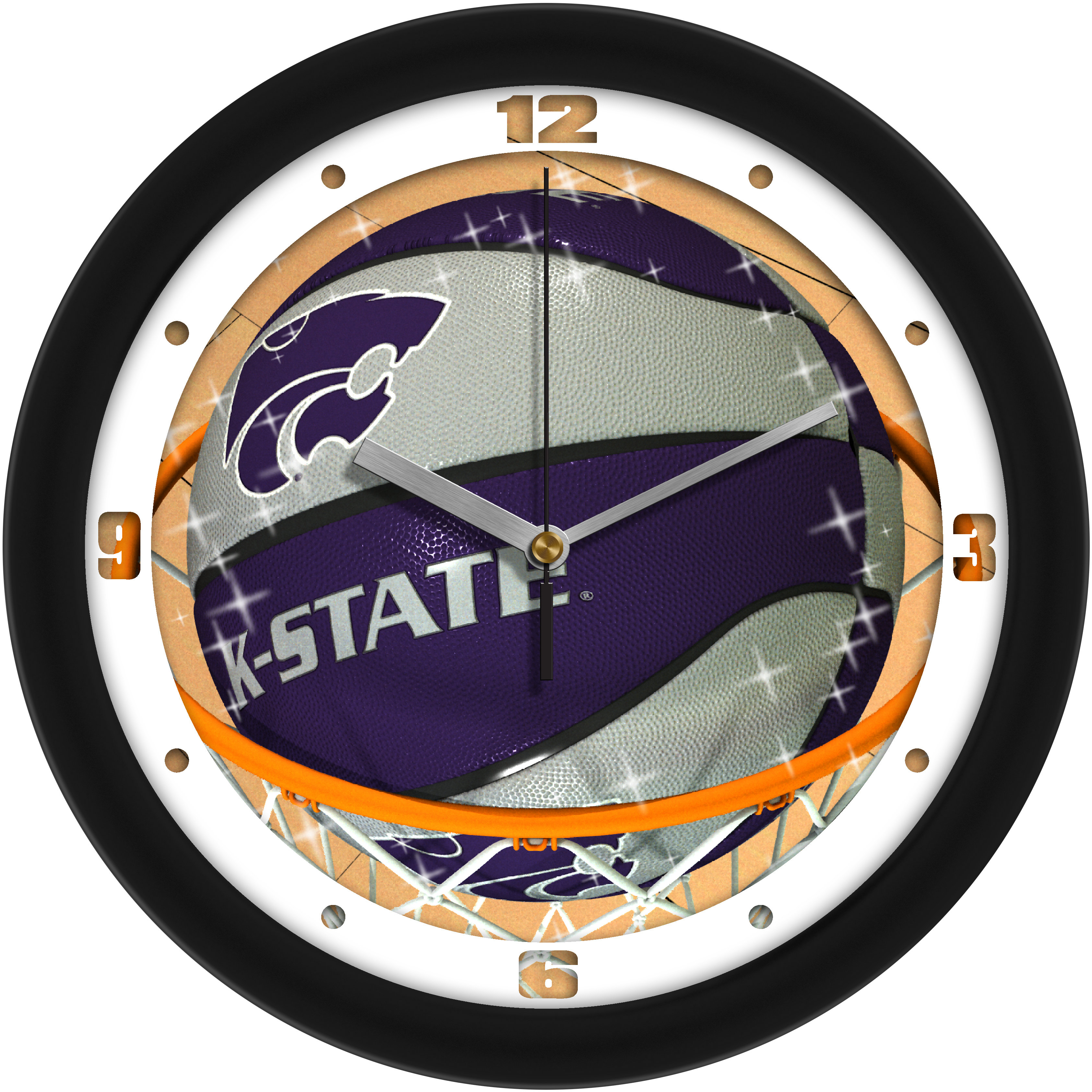 Sun Time Kansas State Wildcats Basketball Wall Clock | Wayfair