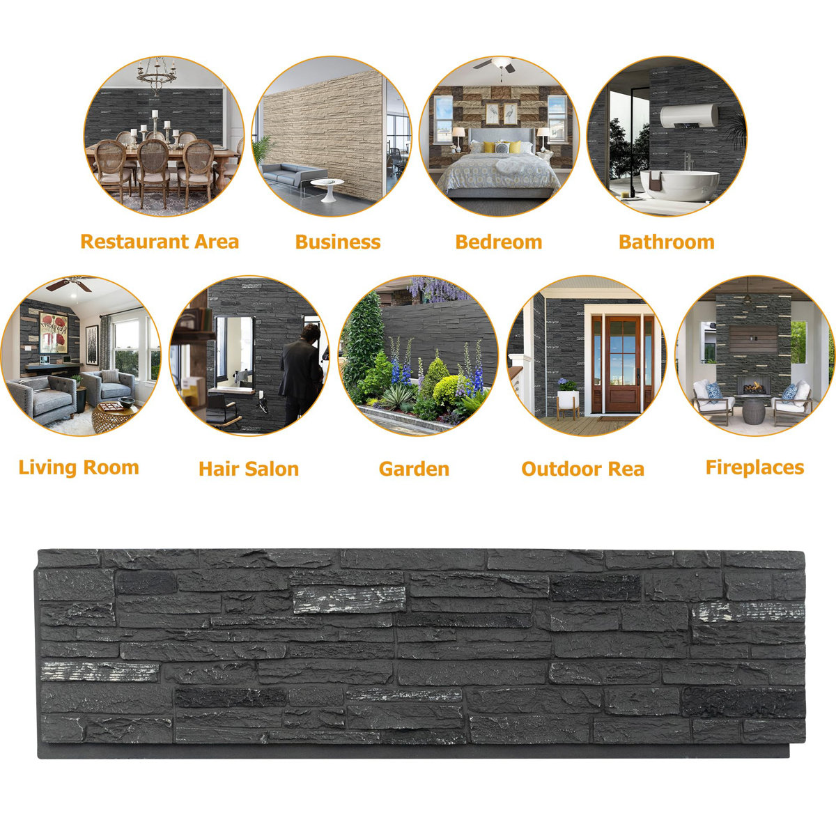 HOMEIBRO Faux Stone Wall Covering Panels for Interior and Exterior ...