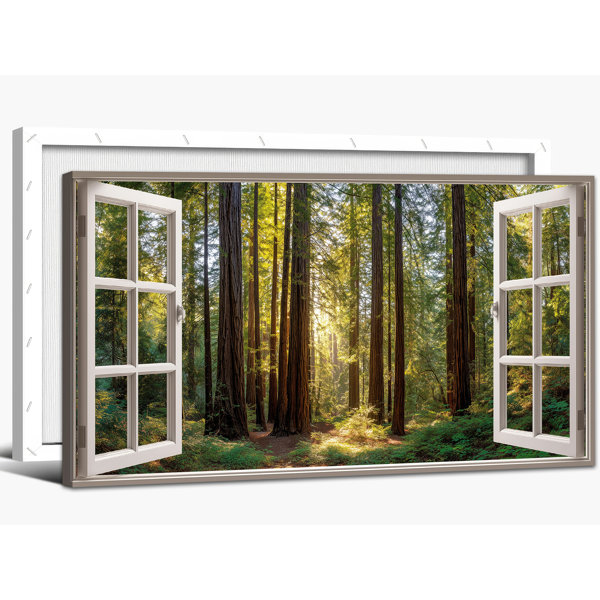 The Holiday Aisle® Feltman Scenery with Open Window Forest View, Large ...