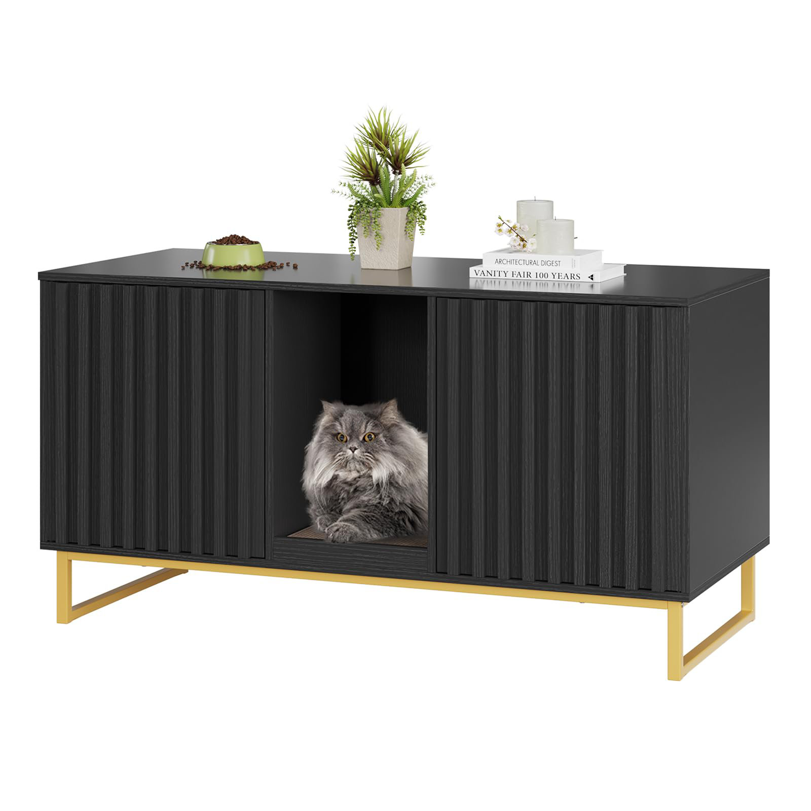 Tucker Murphy Pet™ Cat Litter Box Enclosure For 2 Cats, 47.6’’ Litter ...