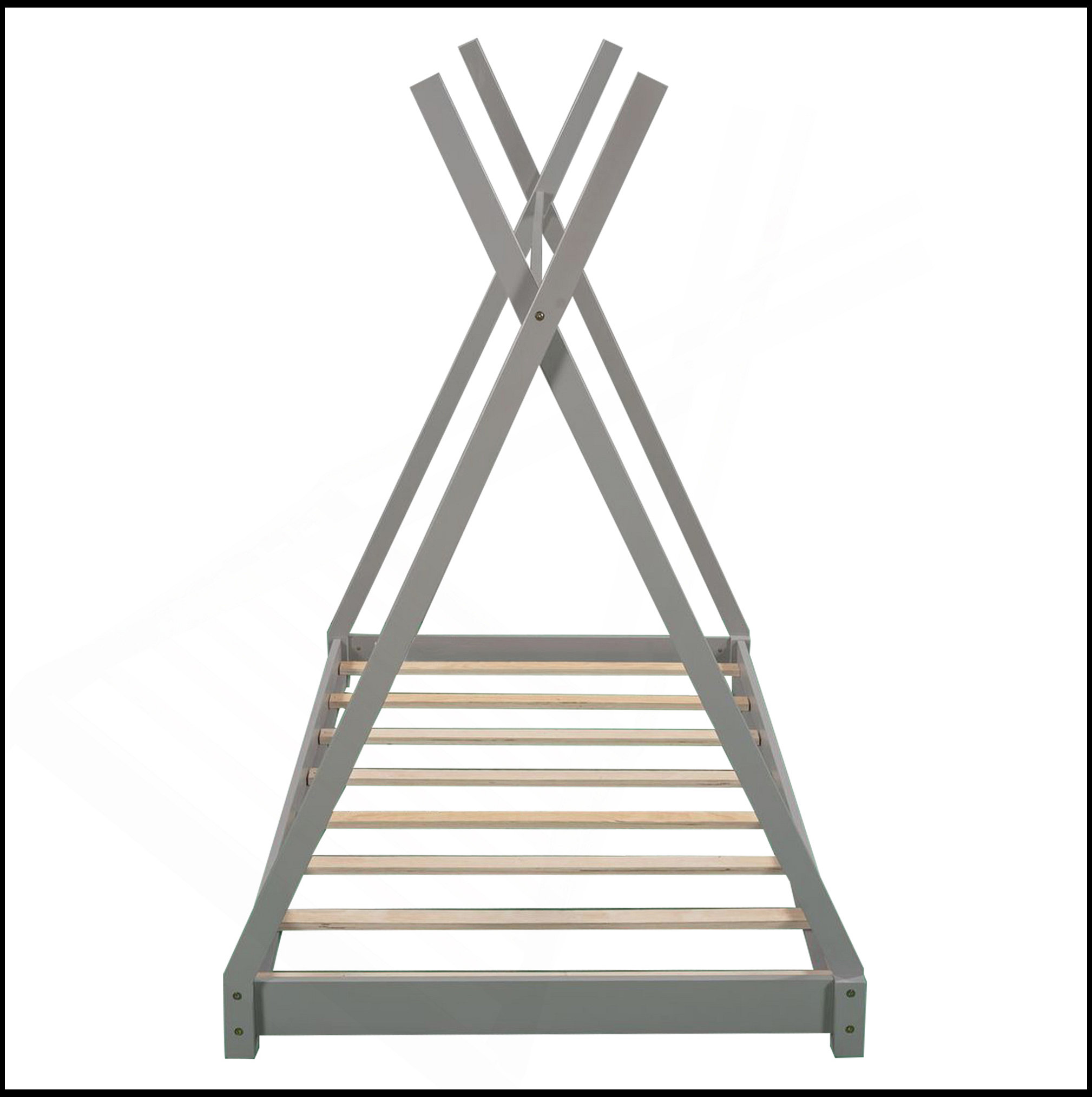 Redwood Rover Twin Size House Platform Bed With Triangle Tructure,White ...