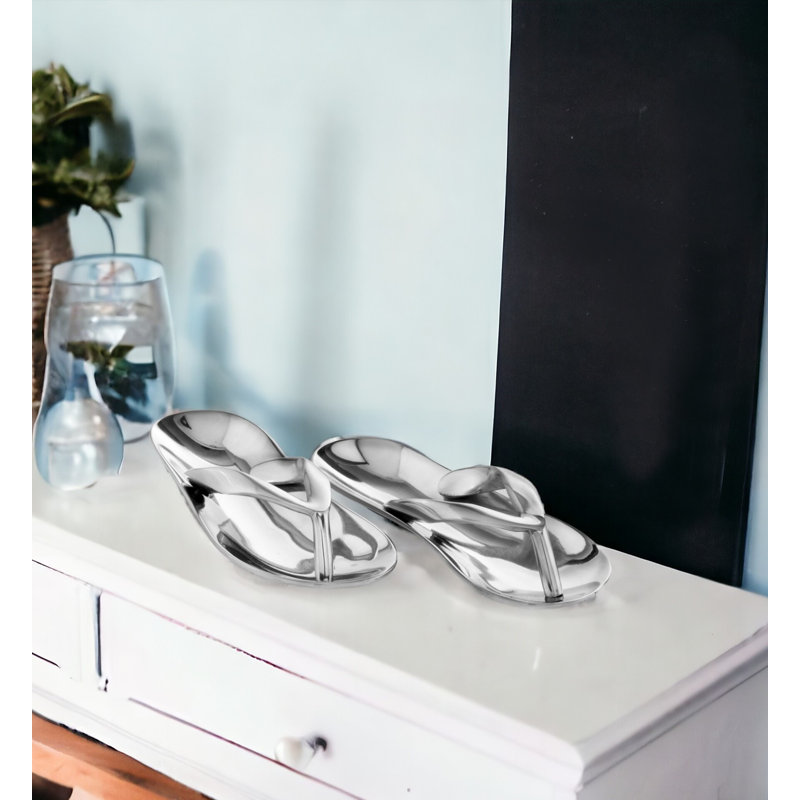 Orren Ellis Belmore 4" Silver Buffed Aluminum Tabletop Sculpture ...