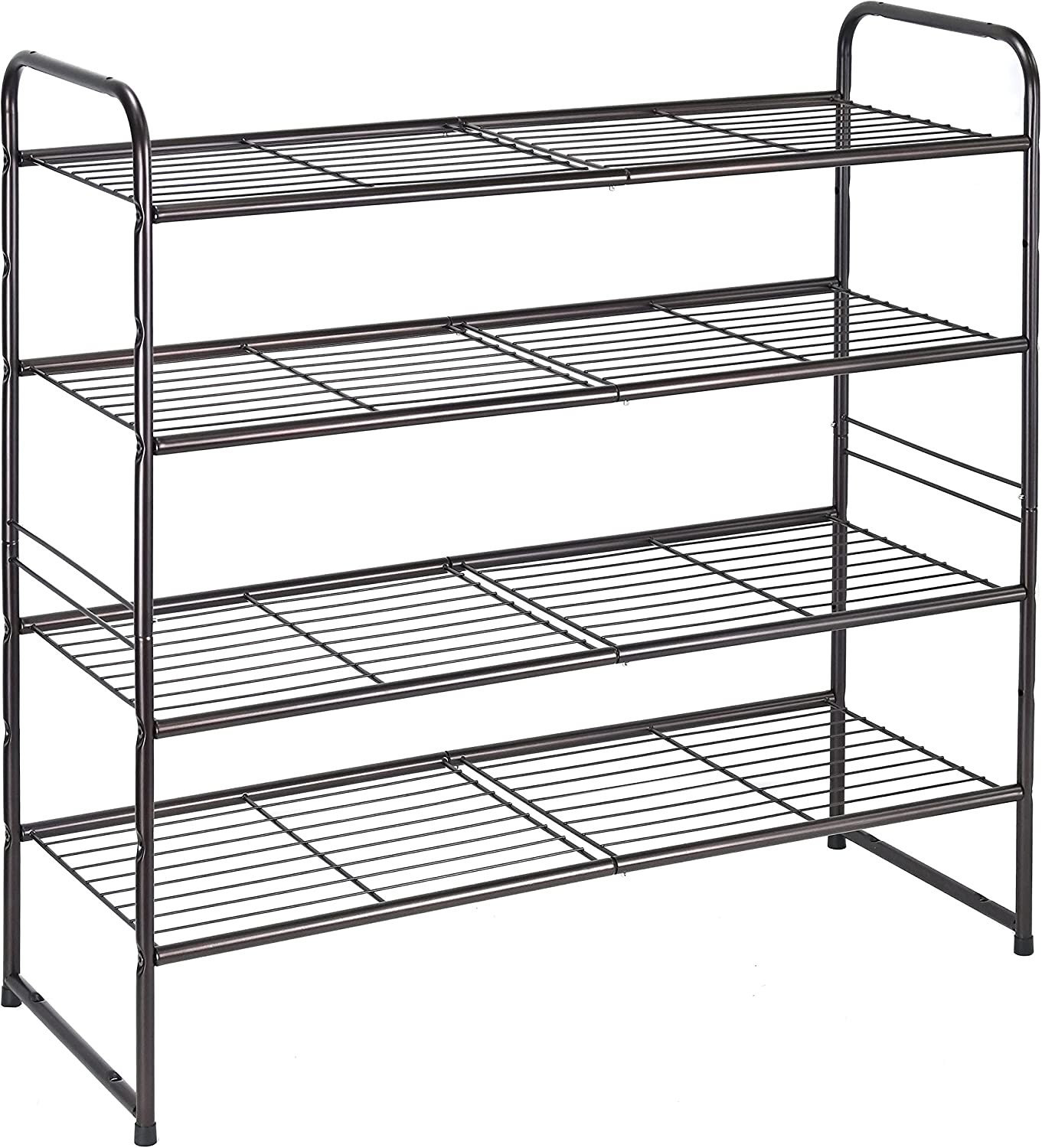 Latitude Run® 4-Tier Stackable Closet Shoe Rack, Detachable, Entry ...