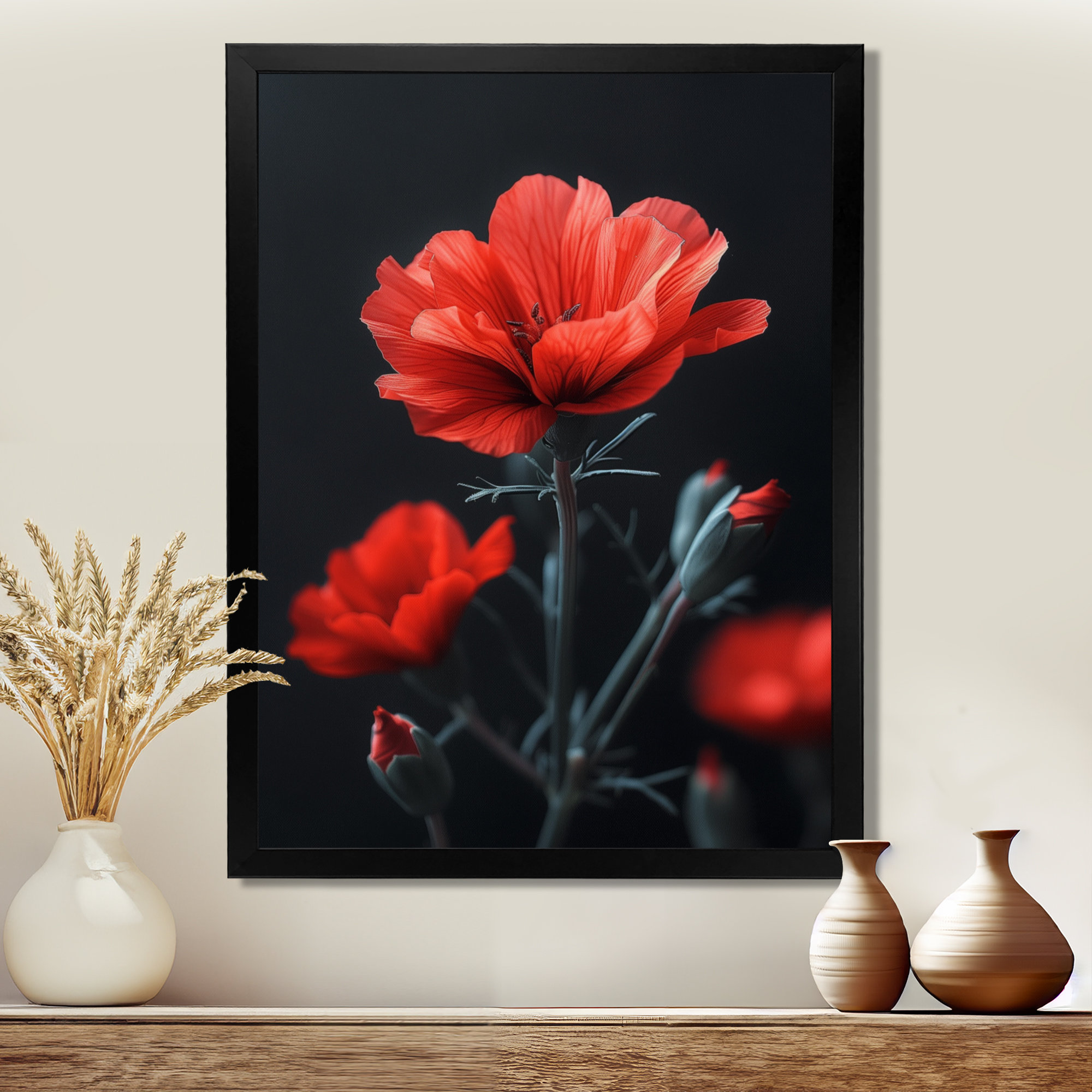 Winston Porter Red Black Vintage Vibe Marigold Photo - Marigold Wall ...