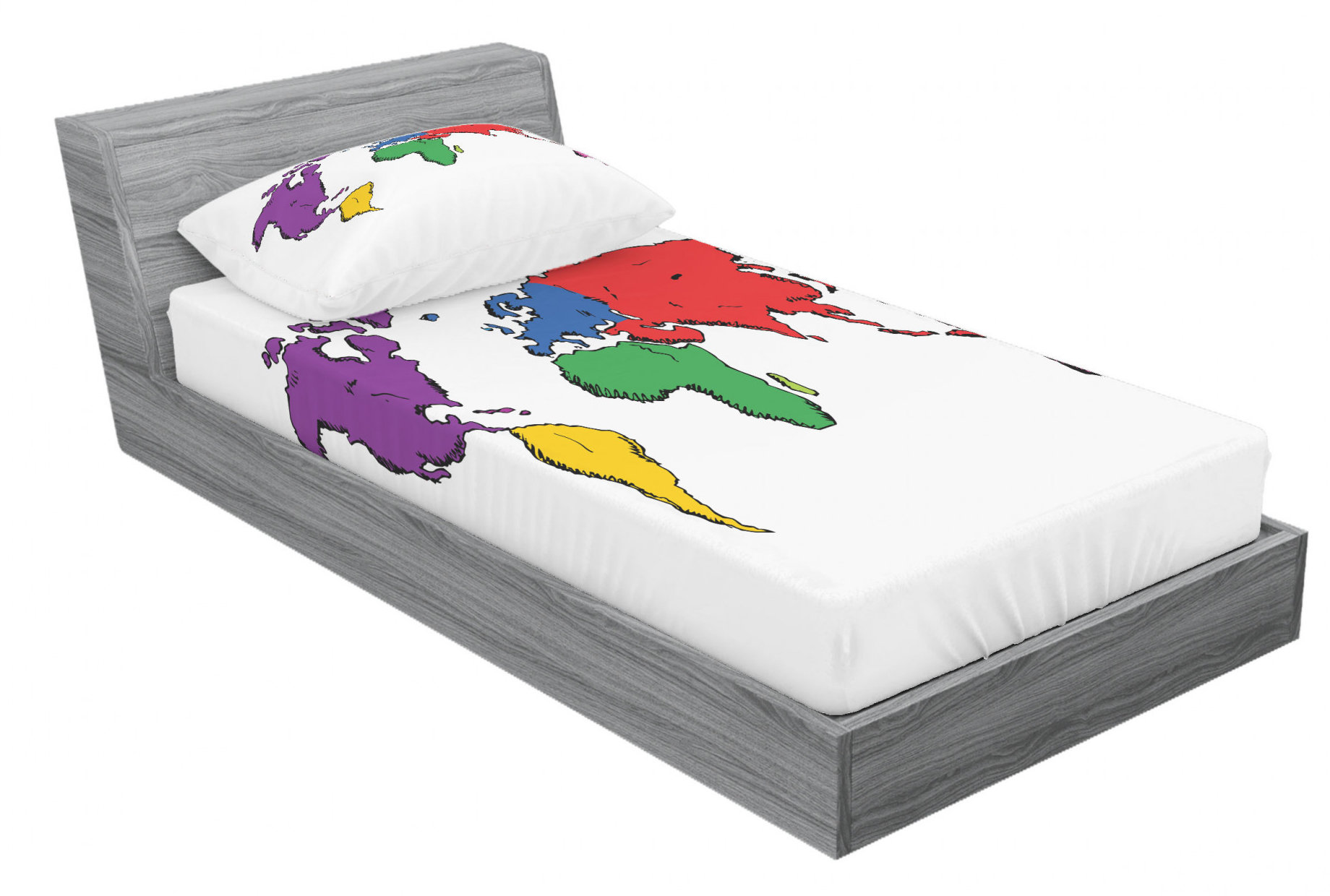 Ambesonne World Map Sheet Set | Wayfair