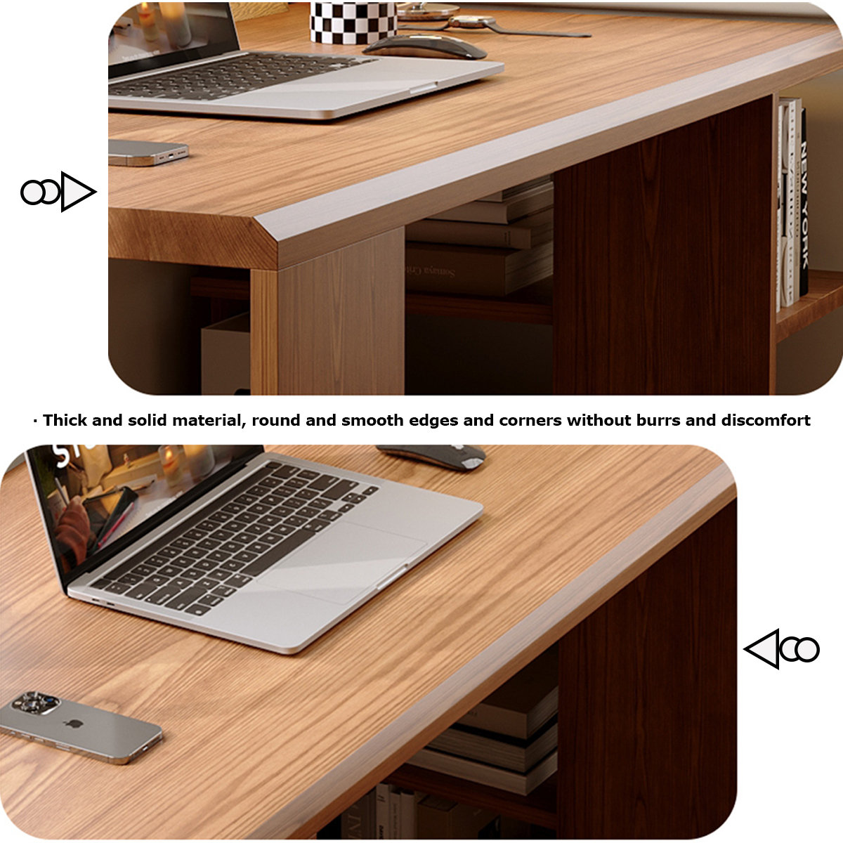 Wren Decors Brown Rectangular Solid Wood Desks | Wayfair