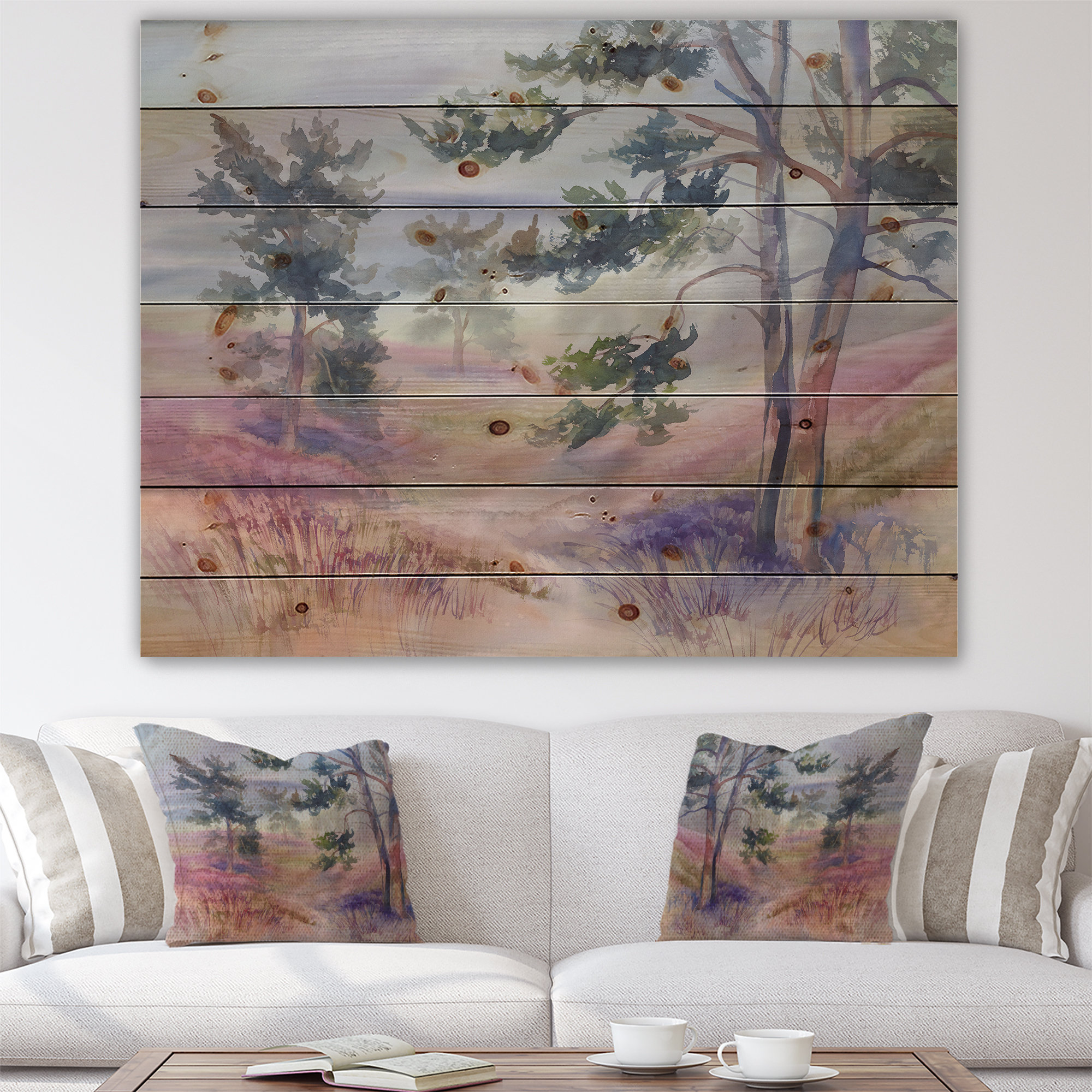 East Urban Home Pine Trees In The Summer Meadow - Unframed Painting ...