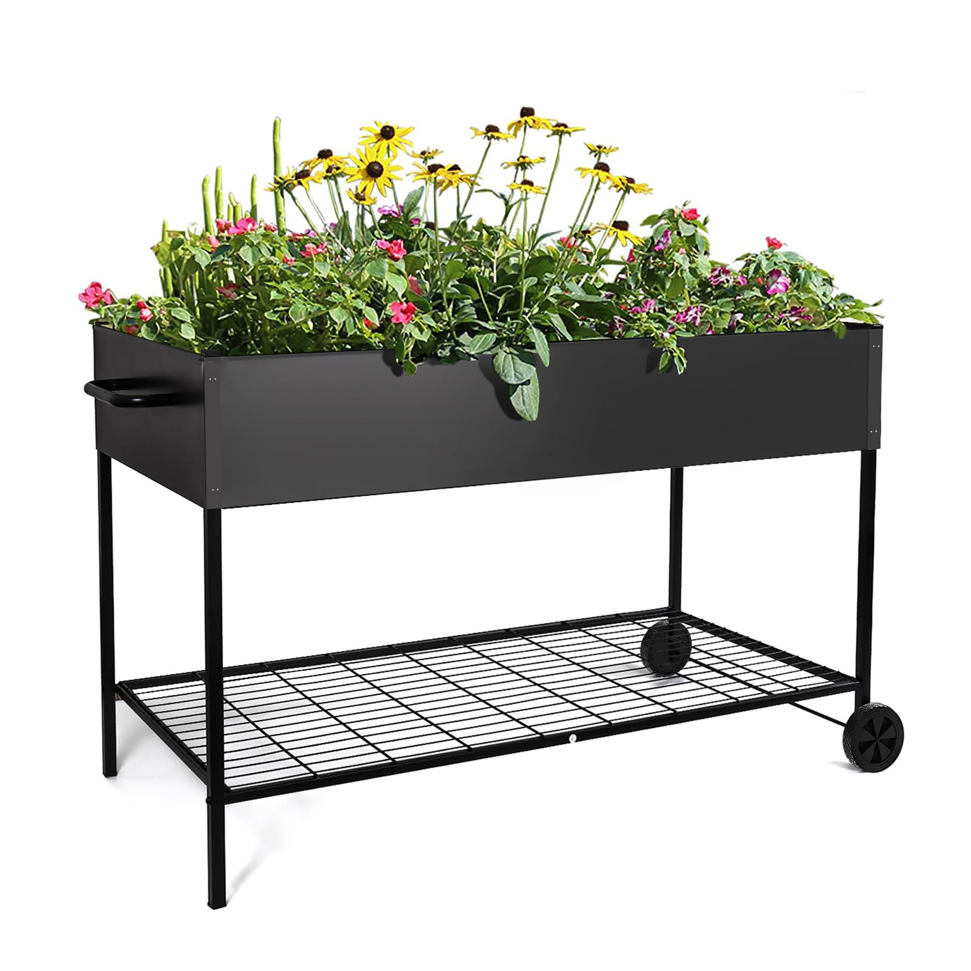 17 Stories 50' Outdoor metal elevated large flower box - Wayfair Canada