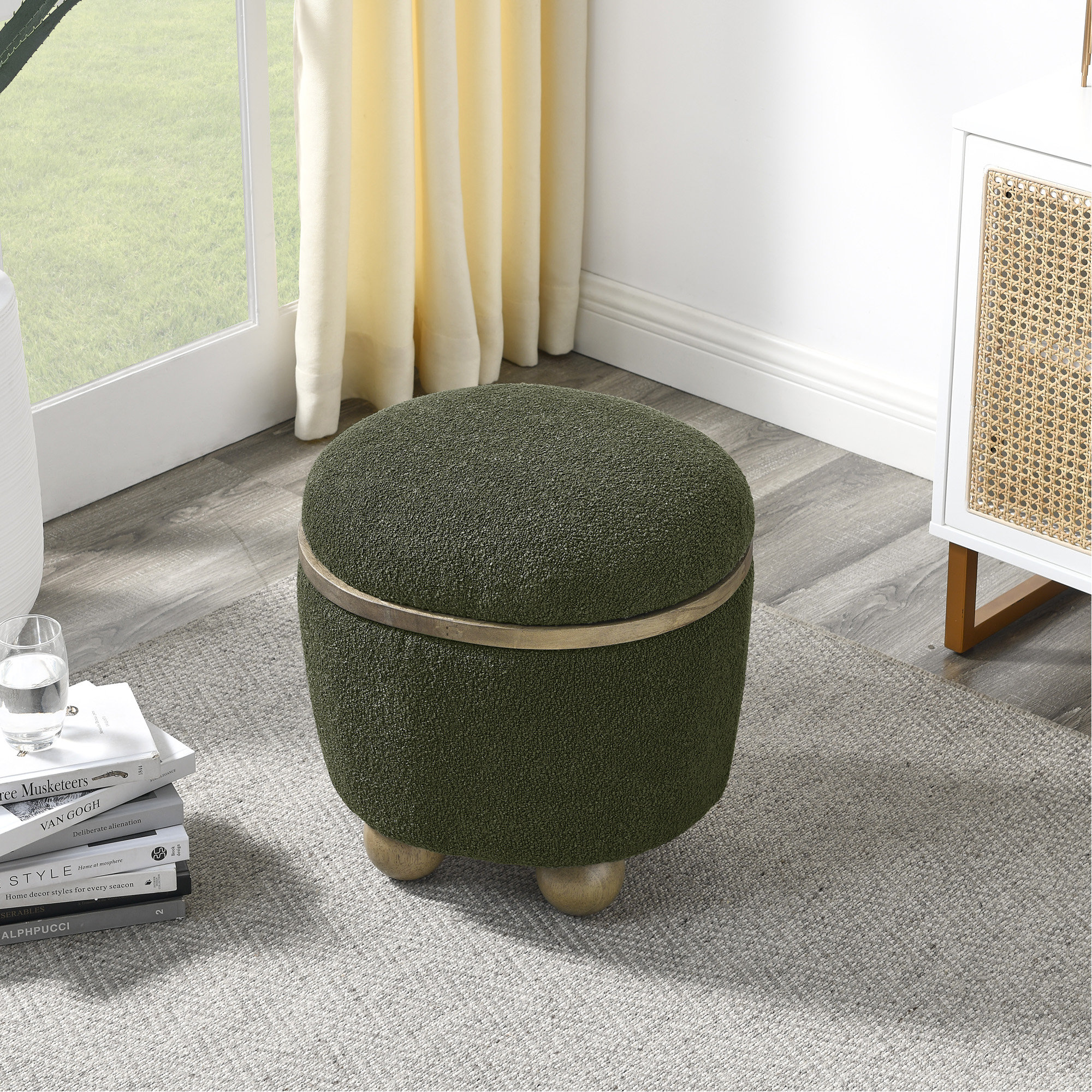 Latitude Run® Versatile Cushioned Circular Stool For Home Comforts And ...