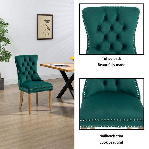 House of Hampton® Jaidie Tufted Velvet Upholstered Back Dining Chair ...