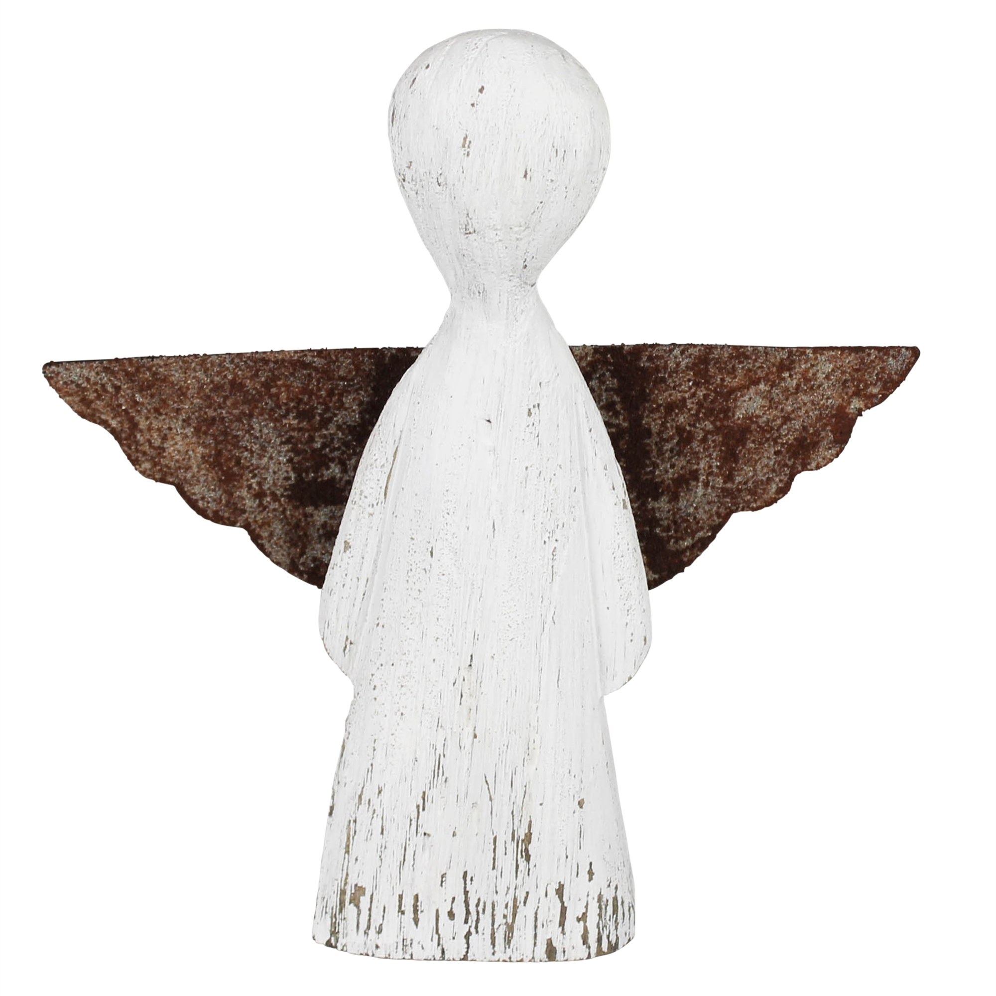 The Holiday Aisle® Angel With Rust Wings, Wood | Wayfair