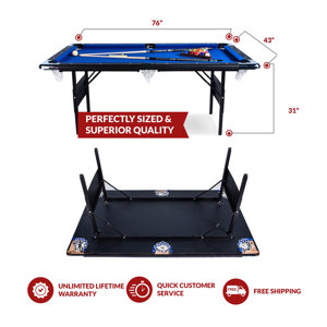 RACK Pool Tables RACK Vega 6-Foot Folding Billiard/Pool Table (Blue ...