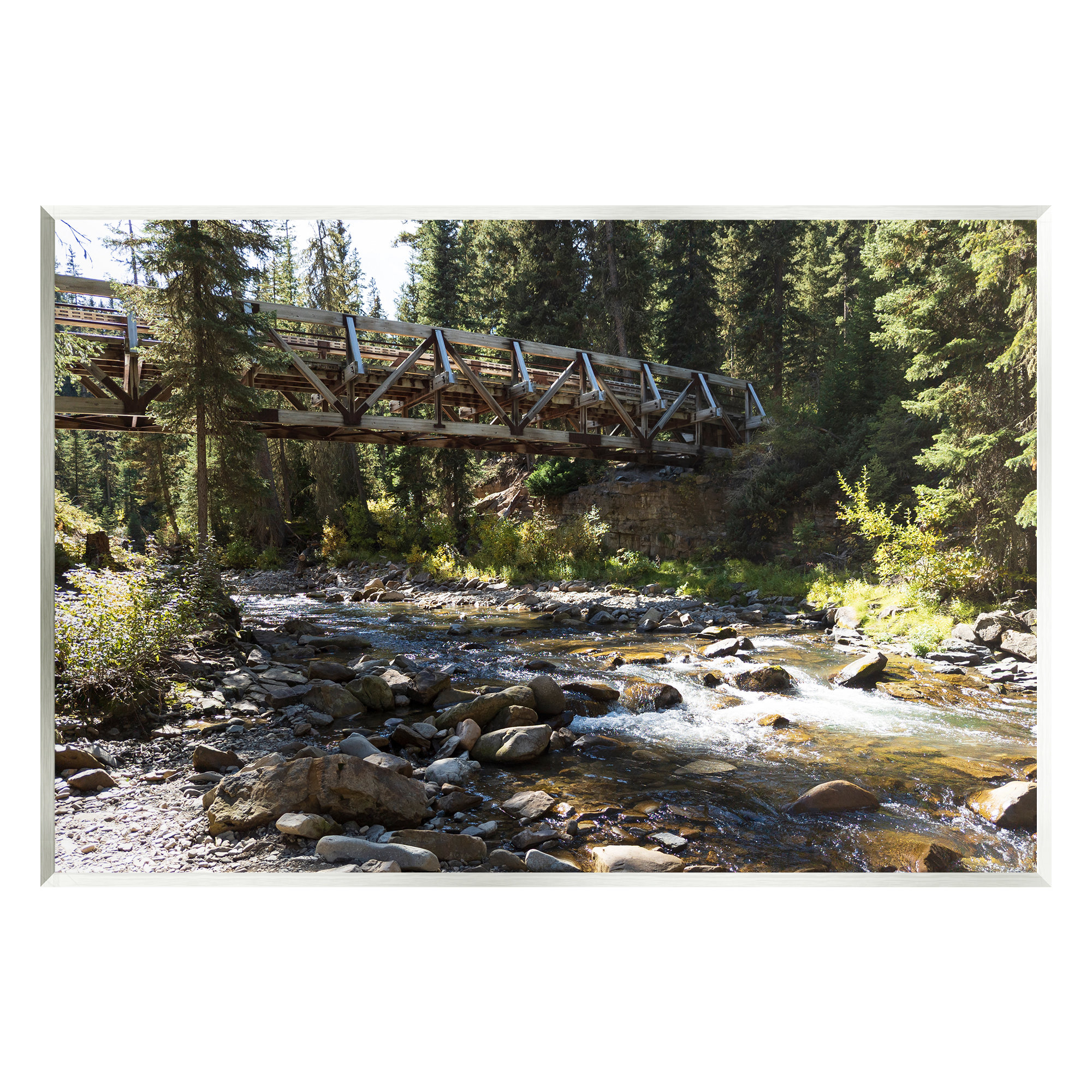 Stupell Industries Bridge Over Babbling Brook Floater Canvas Wall Art ...