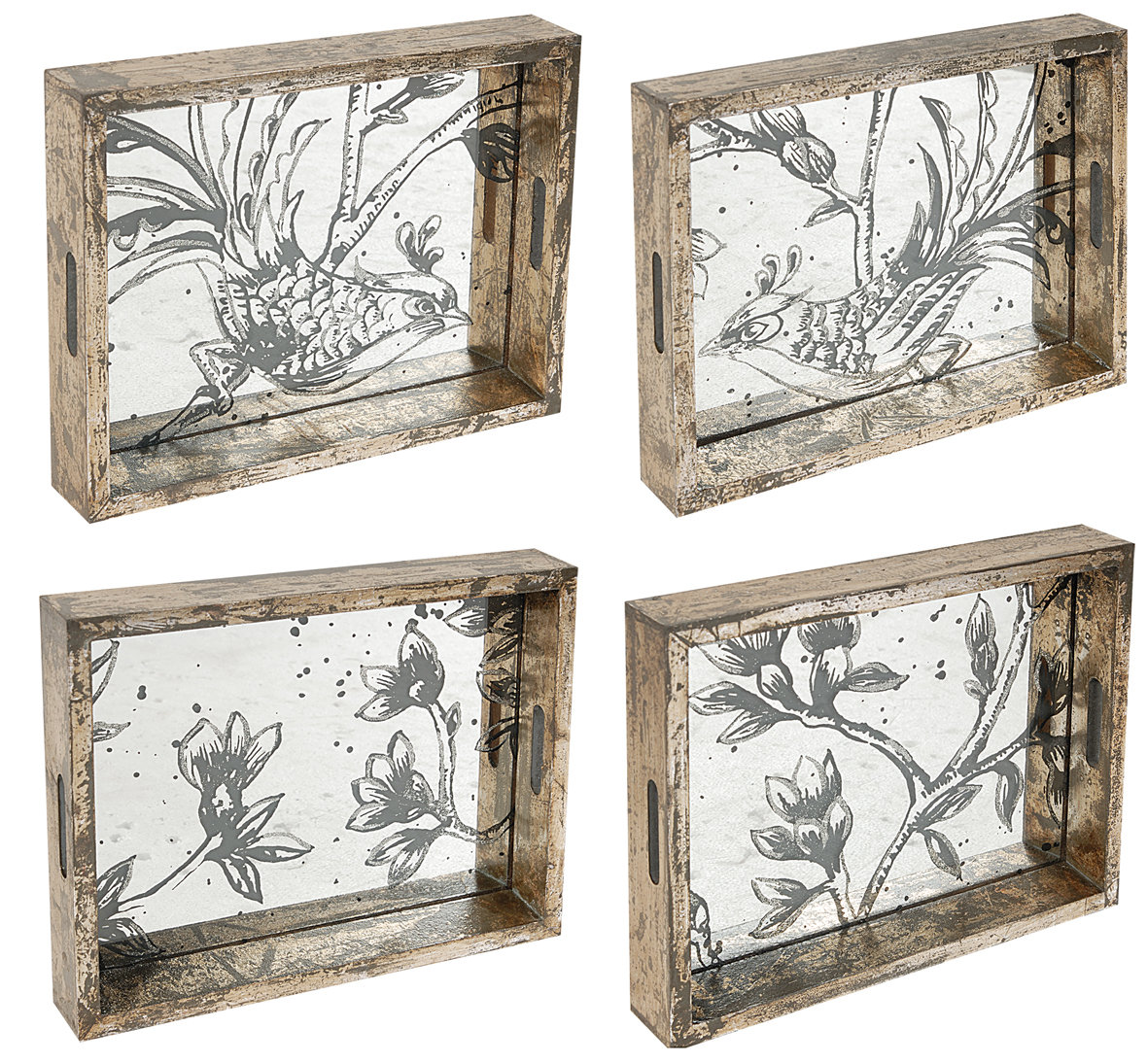 One Allium Way® Wibaux 4 Piece Serving Tray Set | Wayfair