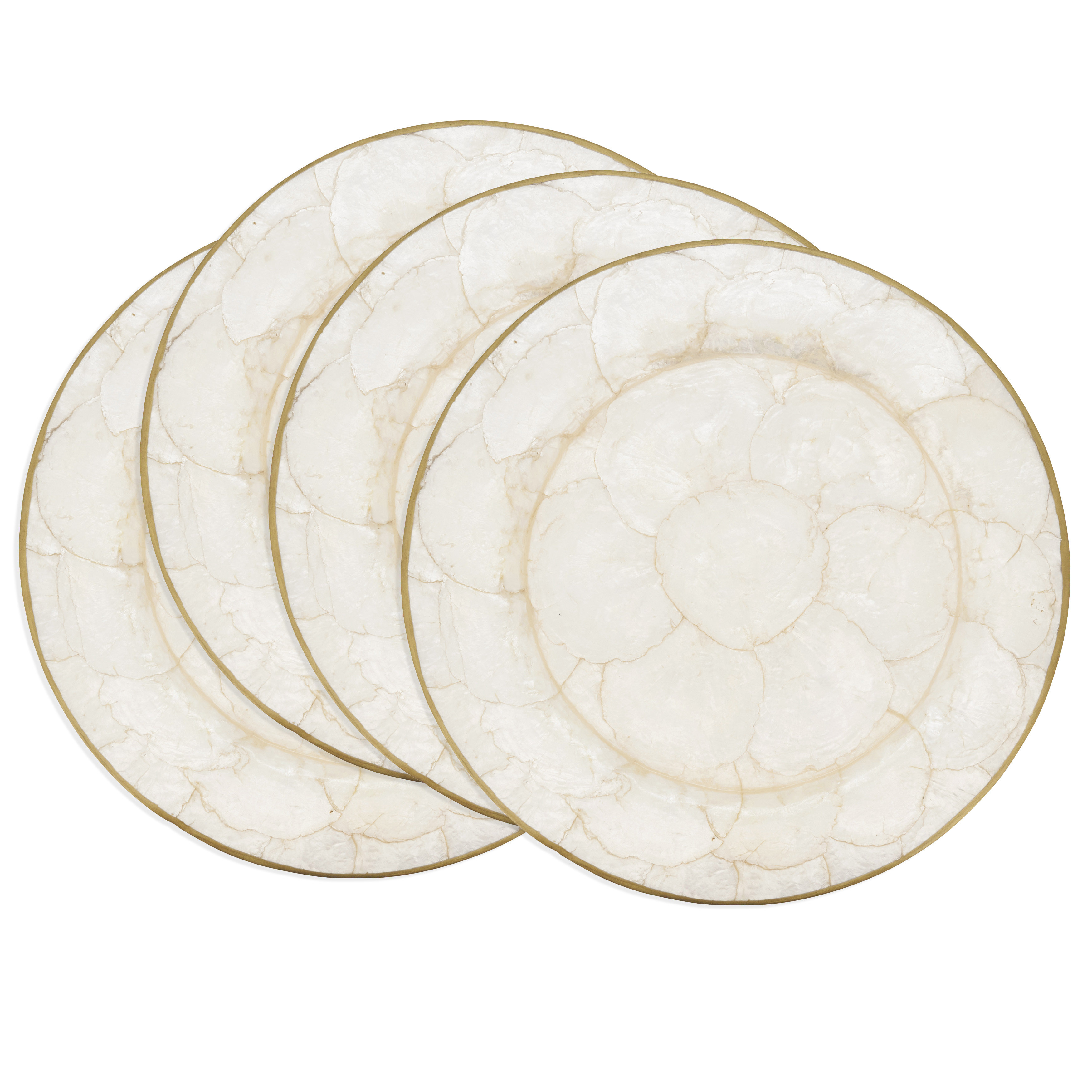 Birch Lane™ Polished Capiz Charger Plate (Set of 4) | Wayfair