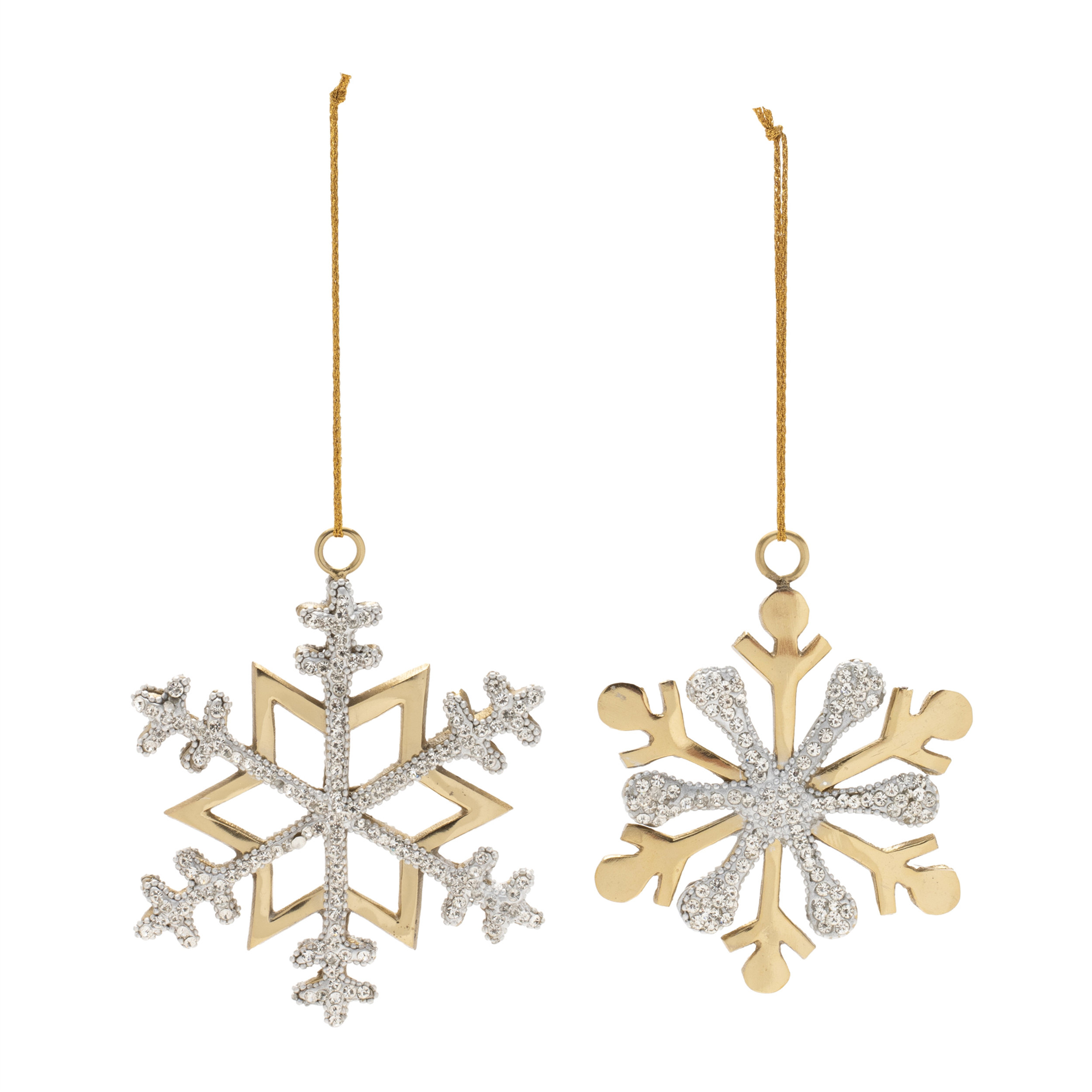 House of Hampton Jeweled Metal Snowflake Ornament (Set of 2) - Wayfair ...