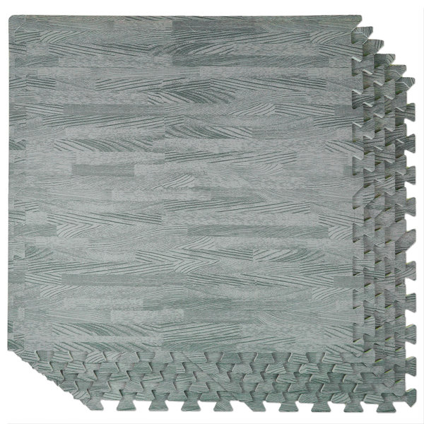 Home Aesthetics 100 Sqft 3/8" Wood Grain Foam Mat Interlocking Tile ...