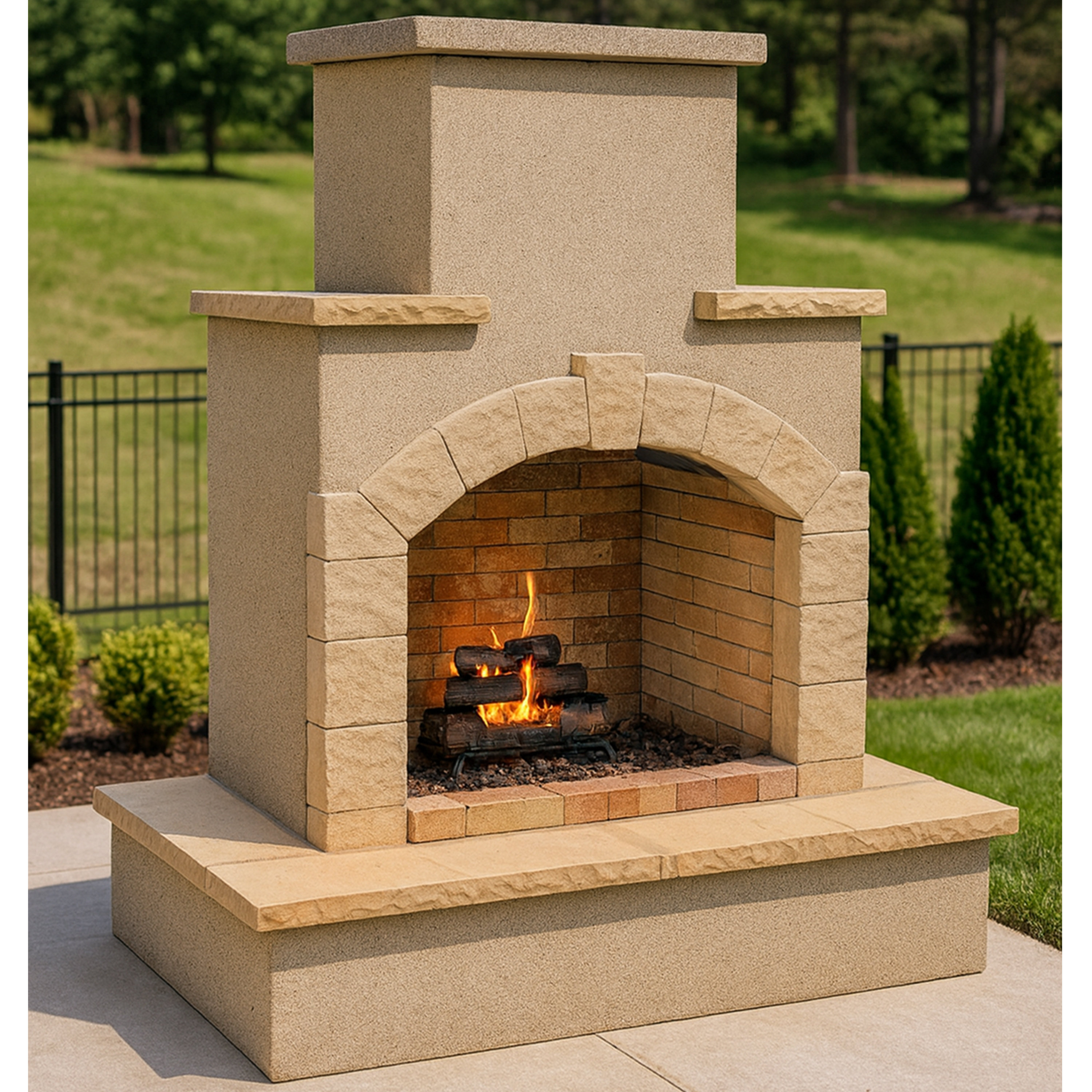 Cal Flame 78" H Propane Outdoor Fireplace | Wayfair