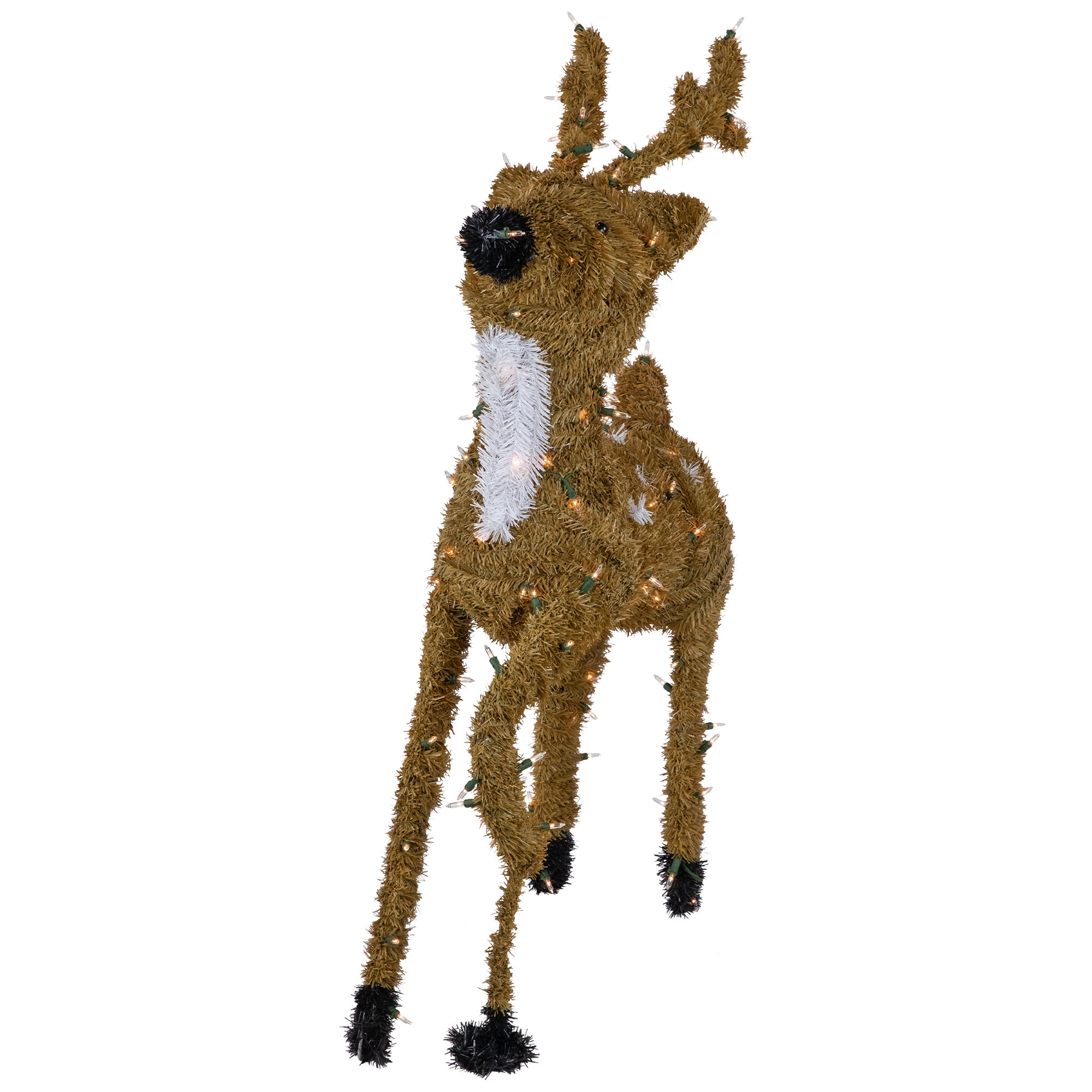 Northlight Seasonal Pre-Lit Prancing Reindeer With Spots Outdoor ...