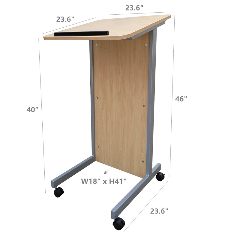 FixtureDisplays Floor Standing Pulpit Lectern Podium w/ Casters, Heavy ...