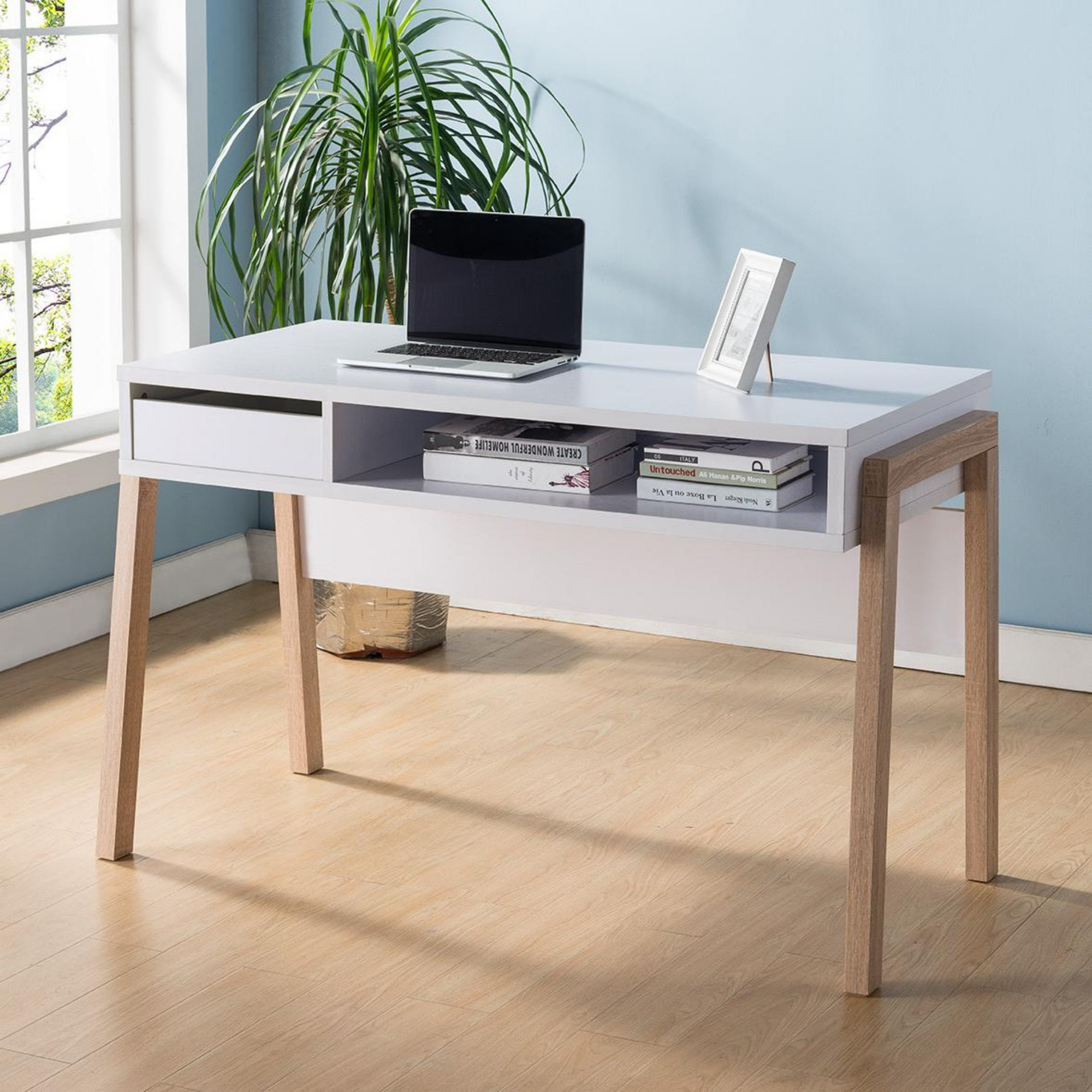 George Oliver Modern Minimalist Office Desk | Wayfair