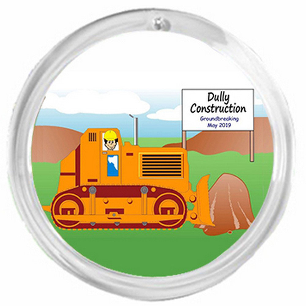 Printed Perfection Personalized Round Christmas Ornament NTT: Bulldozer ...