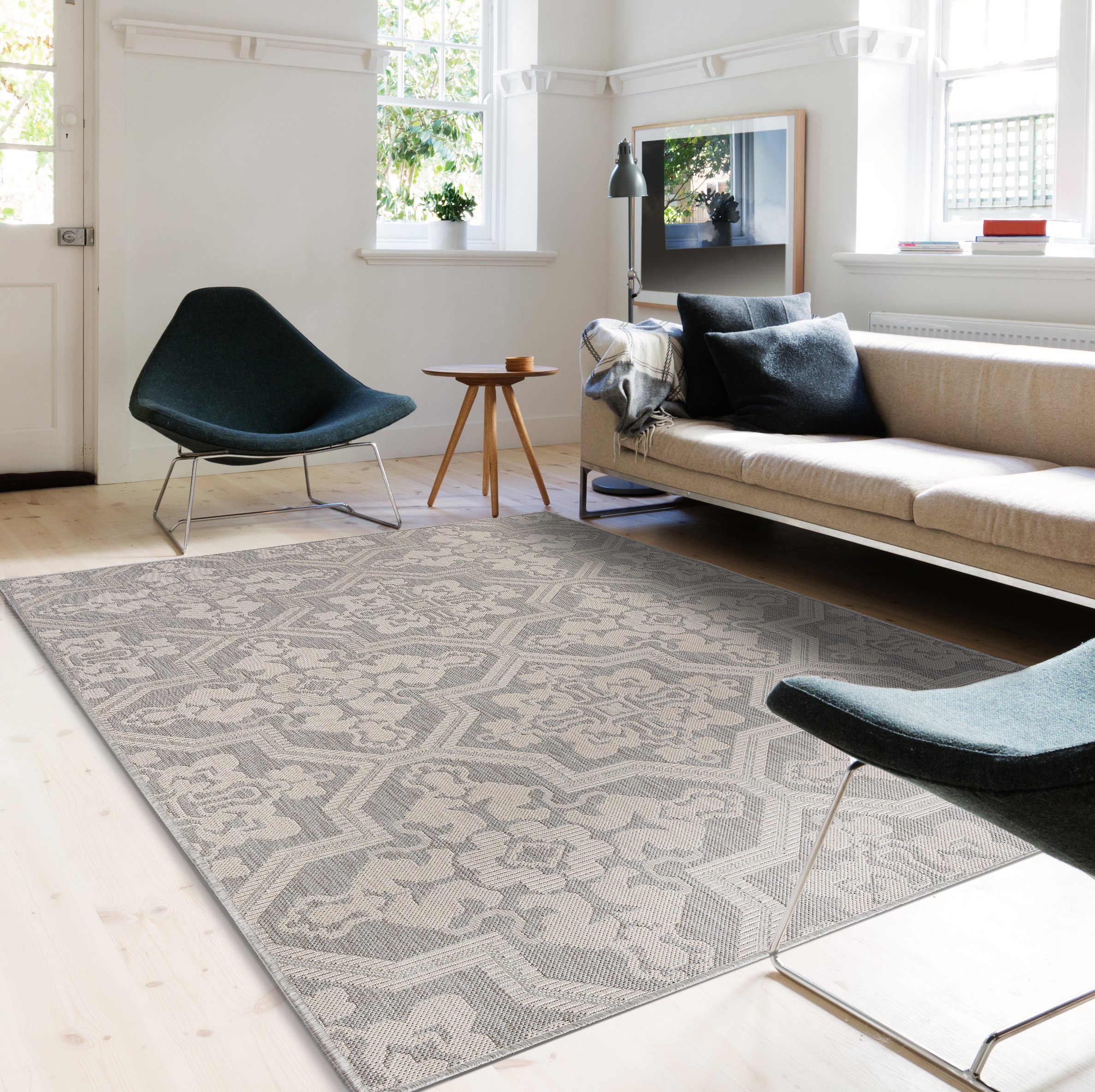 Dakota Fields Wessels Moroccan Gray Indoor / Outdoor Area Rug - Wayfair ...