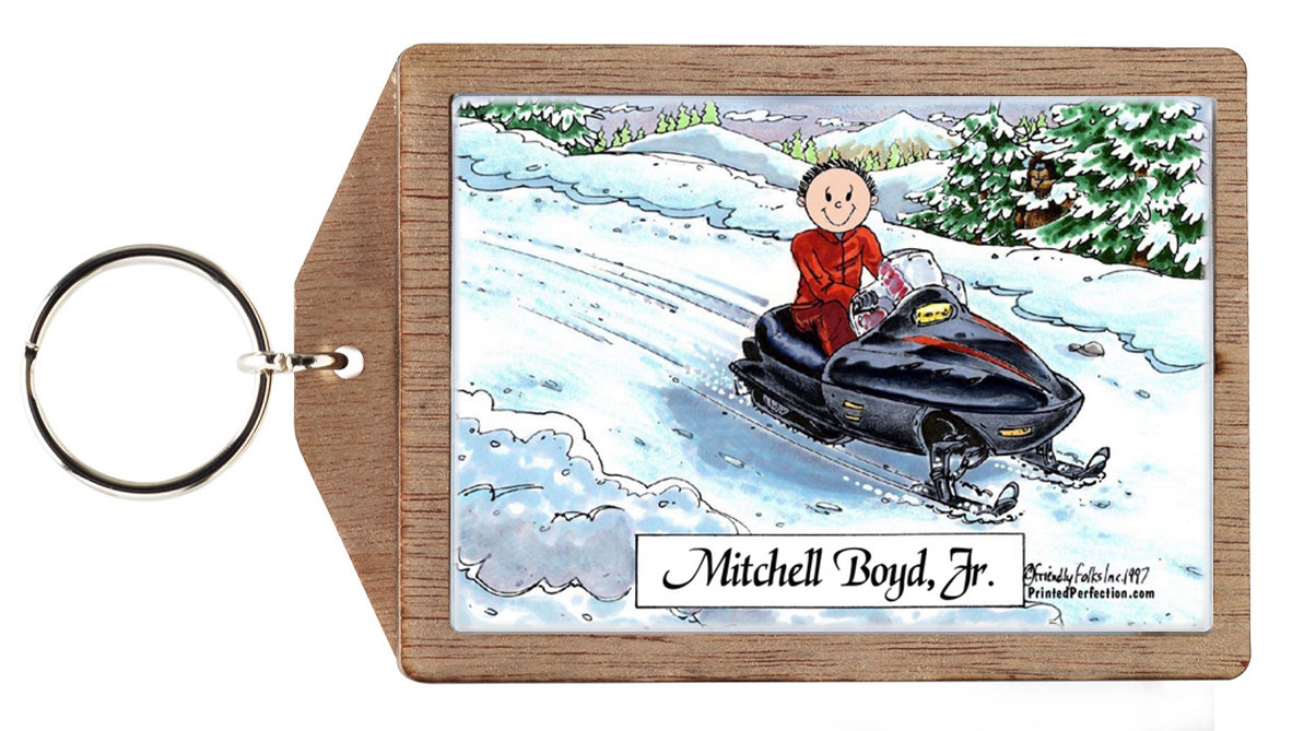 Printed Perfection Personalized Snowmobile - Male Key Chain | Wayfair