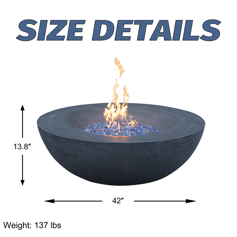 Latitude Run® Outdoor Concrete Propane gas Fire Pit bowl - Wayfair Canada