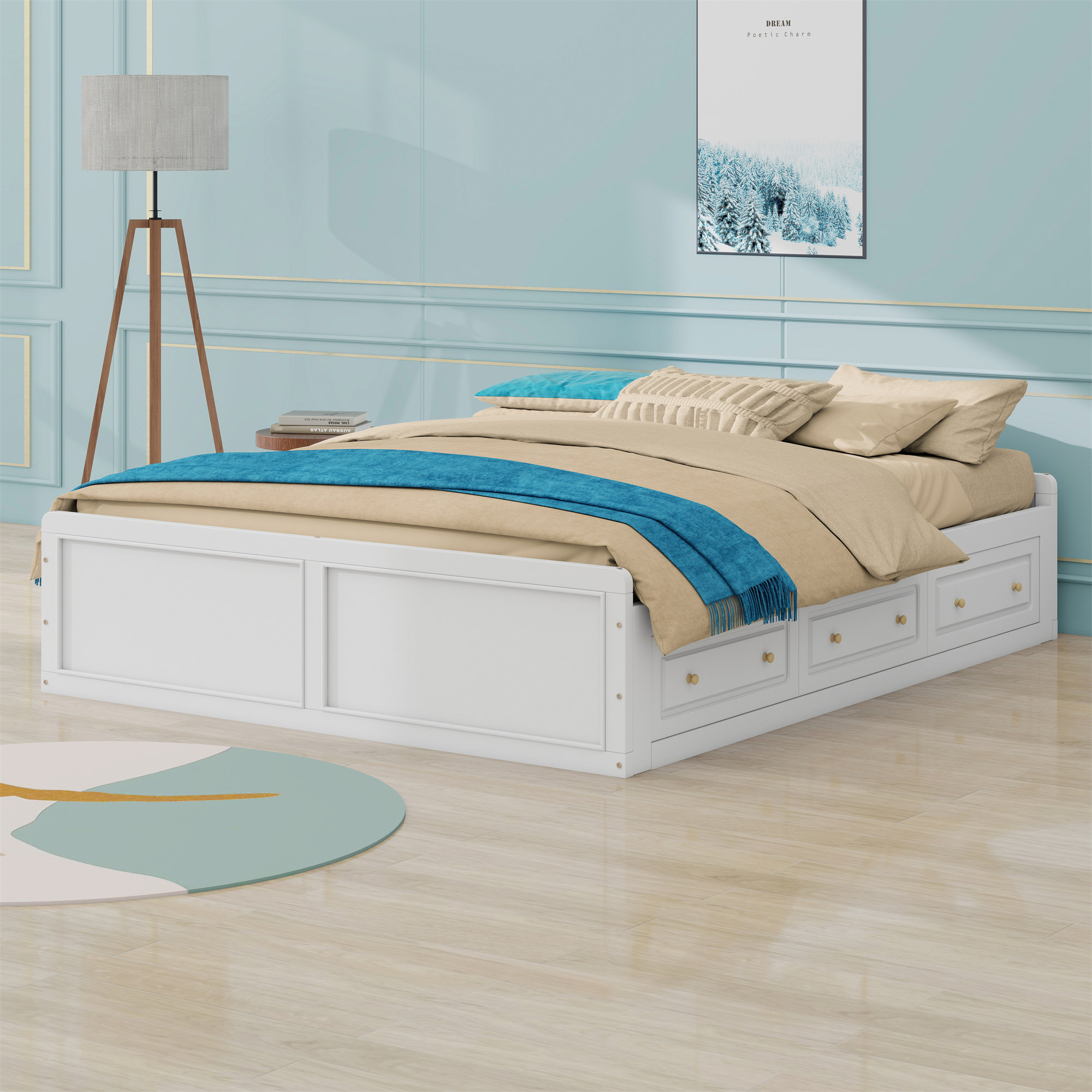 Red Barrel Studio® Platform Bed Frame With 6 Drawers | Wayfair