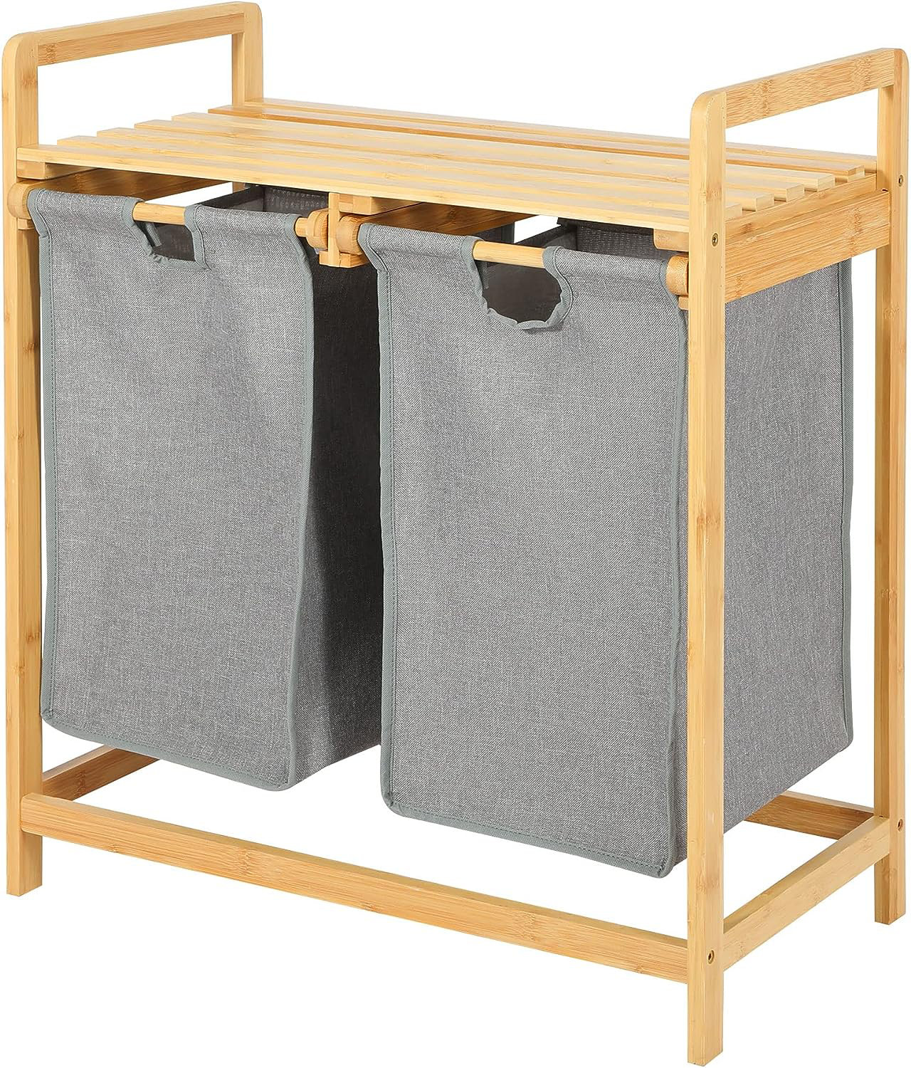 Rebrilliant Gabrialle Bamboo Laundry Sorter with Handles and with Lid ...