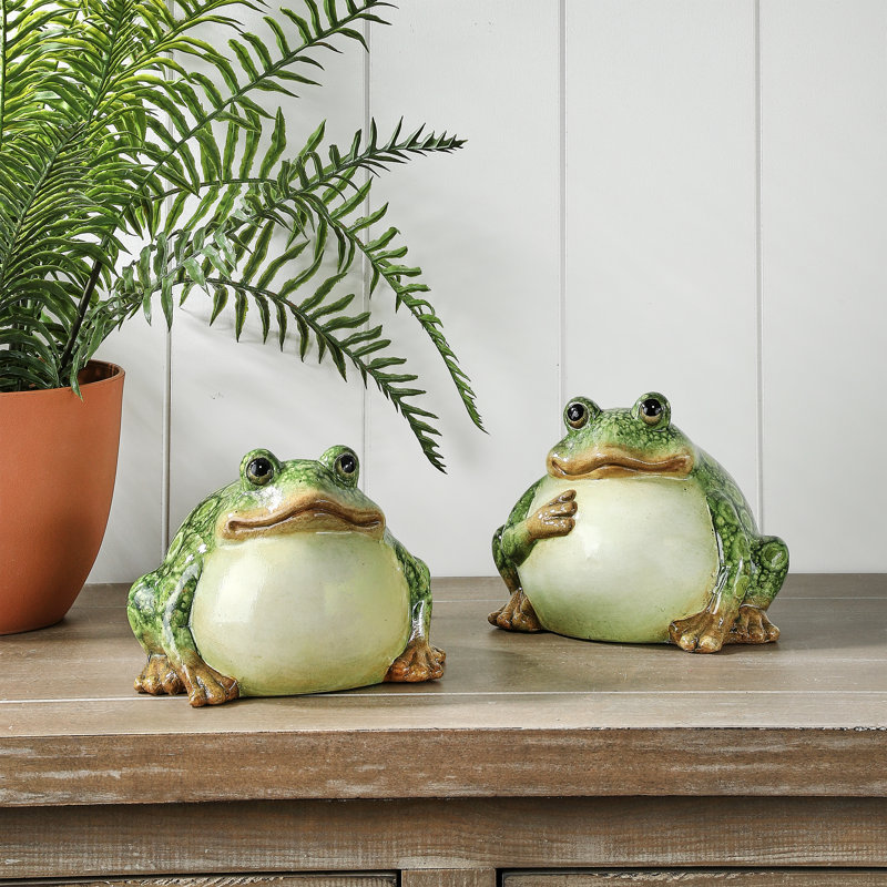 The Holiday Aisle® 6.5" Terracotta Sitting Bull Frog Set of 2 - Wayfair ...