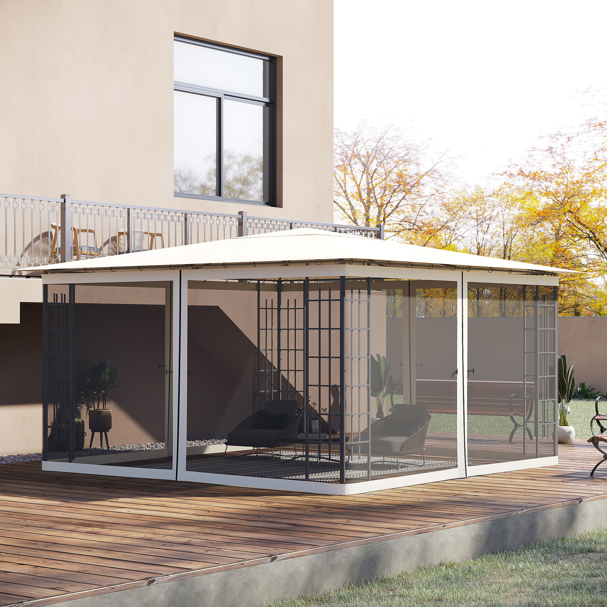 Arlmont & Co. Replacement Mesh Sidewall Netting For Patio Gazebos And ...